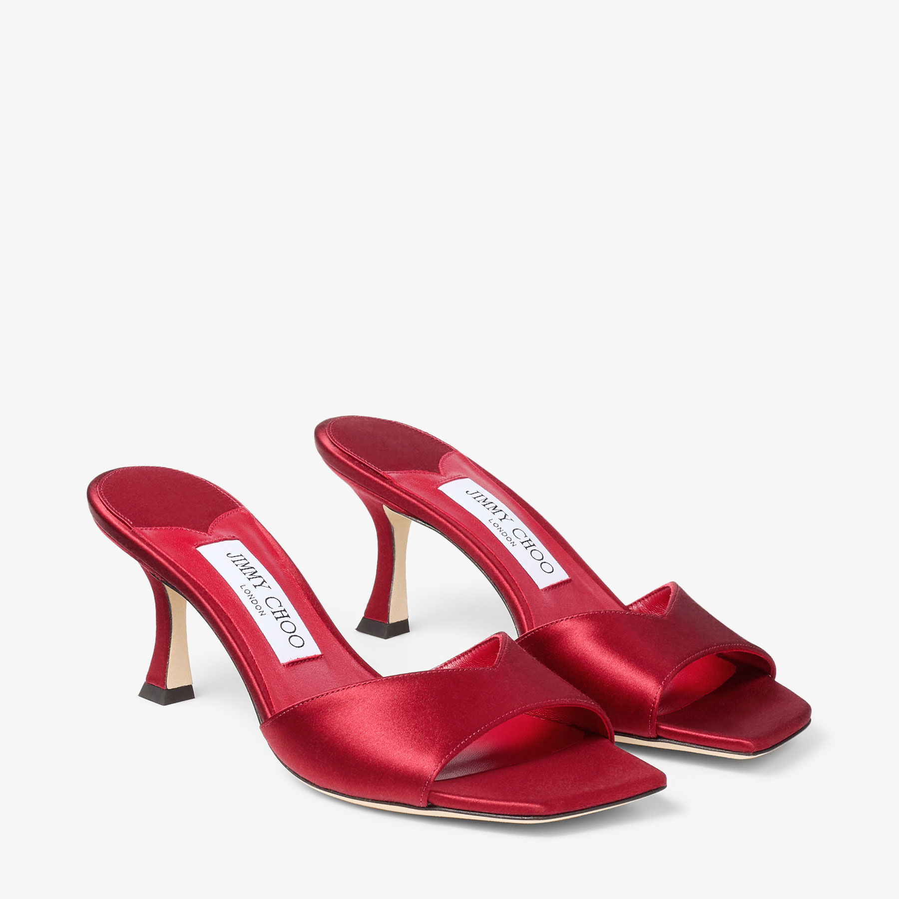 Skye 70 | Ruby Red Satin Sandals | JIMMY CHOO