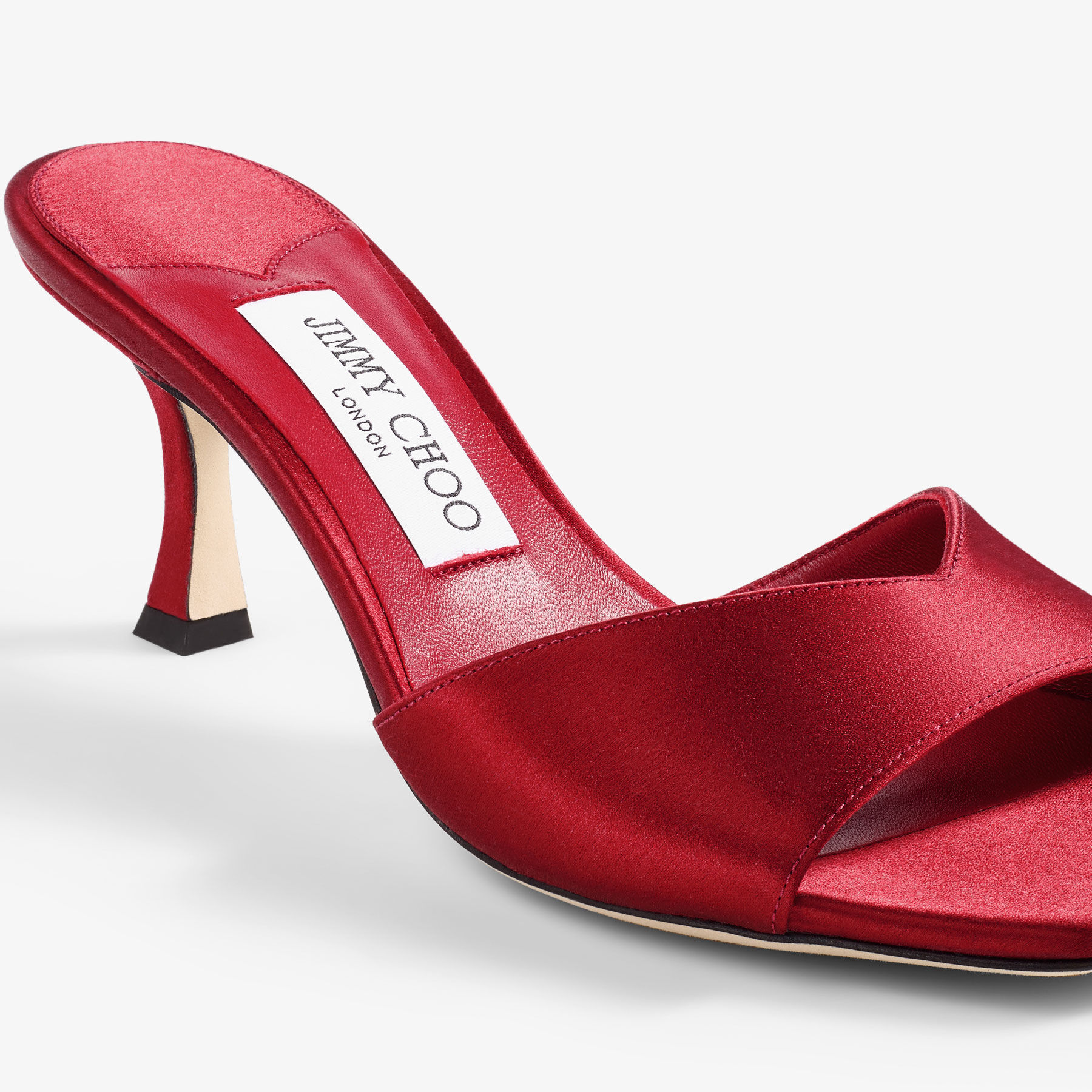 Skye 70 | Ruby Red Satin Sandals | JIMMY CHOO