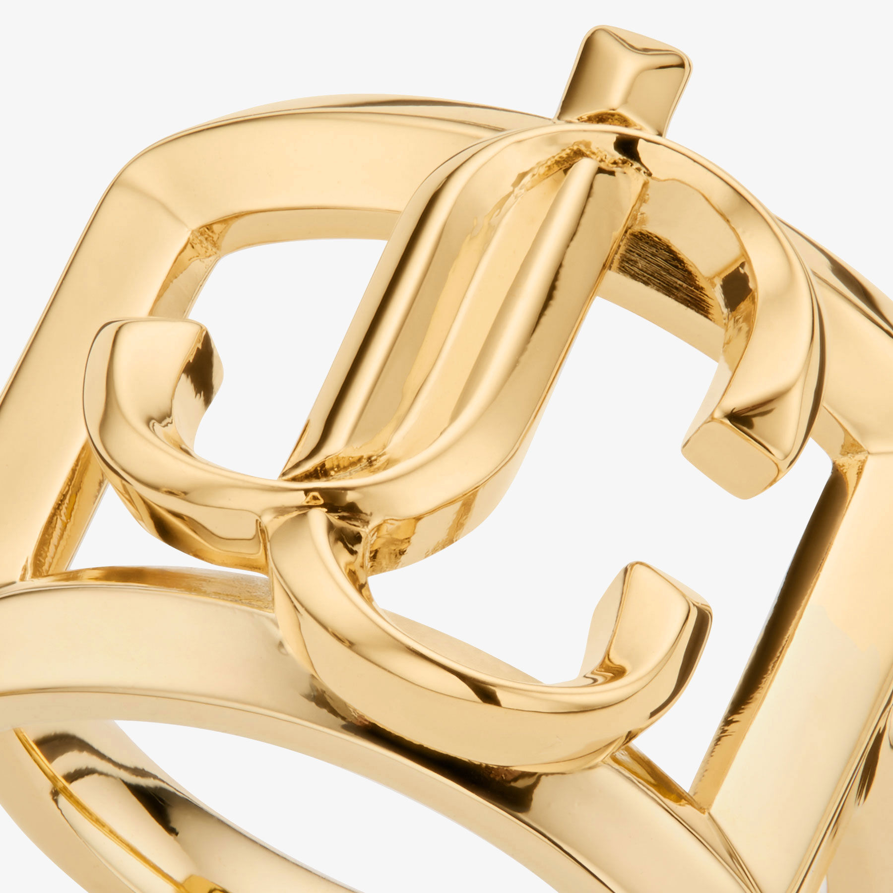 Square JC Slim Ring | Gold Gold Finish Rings | JIMMY CHOO