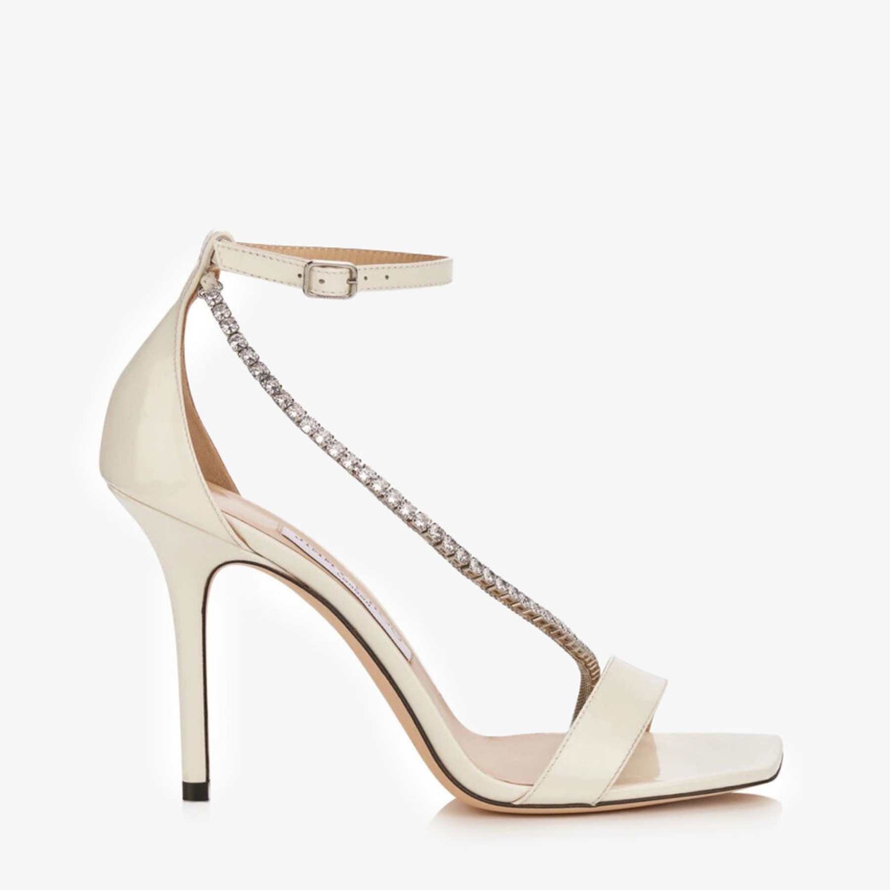 Milk Patent Leather Sandals with Crystal Chain | TALIKA SANDAL |Spring ...