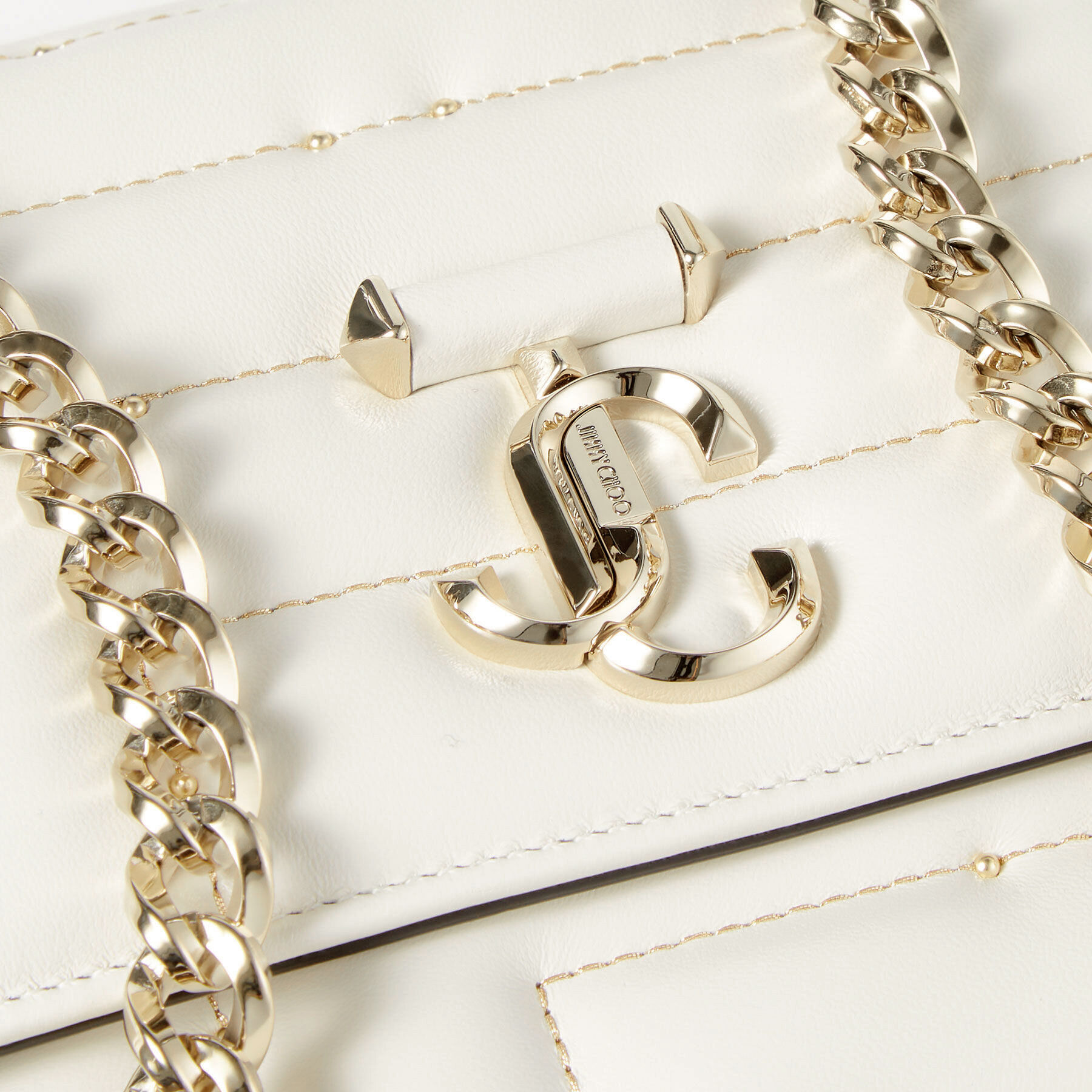 AVENUE SHOULDER | Latte Avenue Nappa Leather Shoulder Bag with JC ...