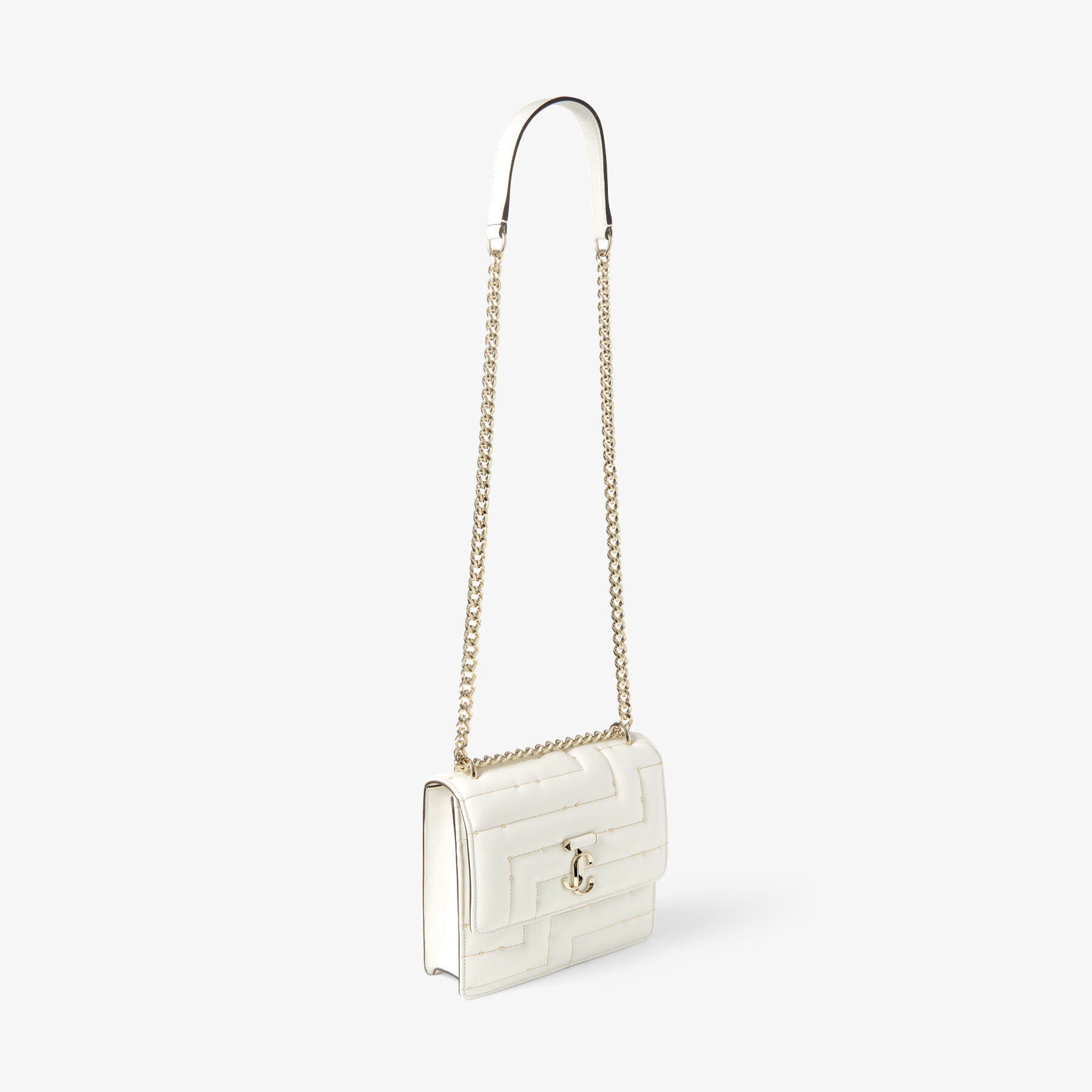 AVENUE SHOULDER | Latte Avenue Nappa Leather Shoulder Bag with JC ...