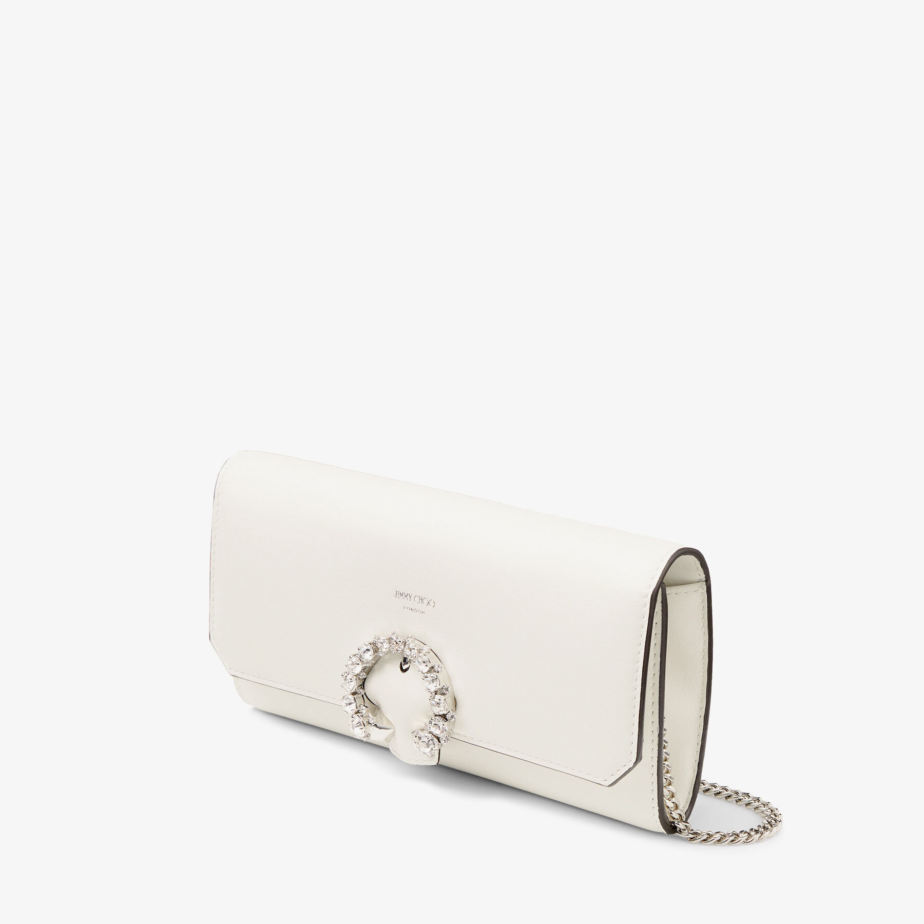 WALLET W/CHAIN | Latte Calf Leather Wallet with Crystal Buckle | Winter ...