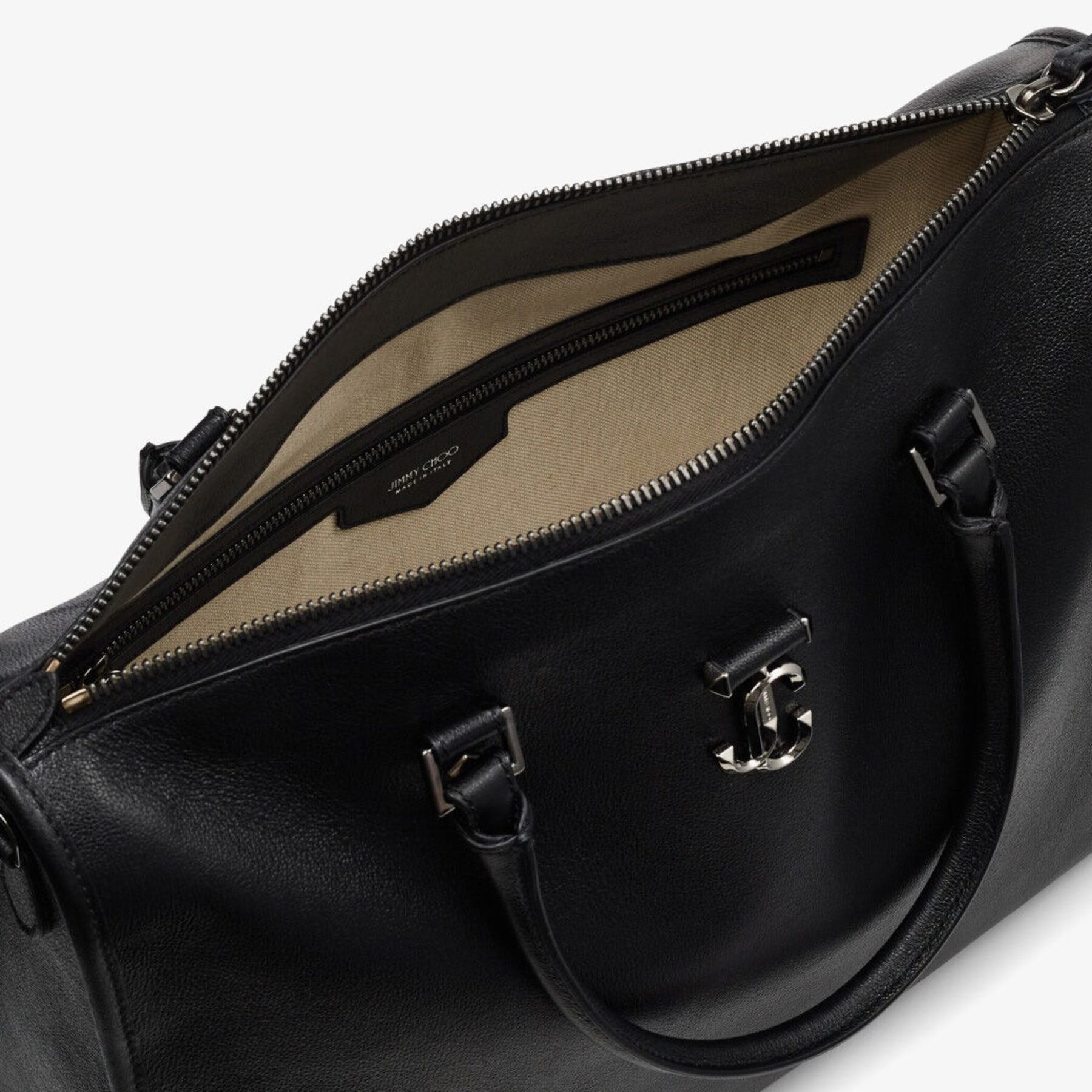 Webb | Black Leather Top Handle Bag | New Collection| JIMMY CHOO