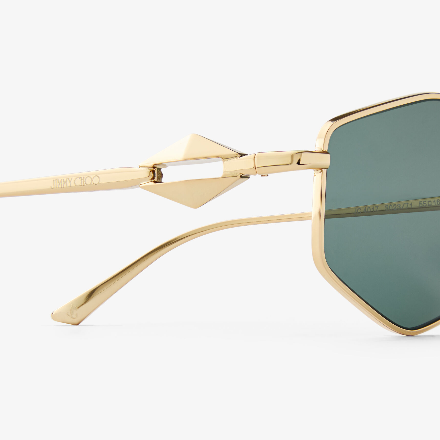 Zoey | Gold Geometric Sunglasses | JIMMY CHOO