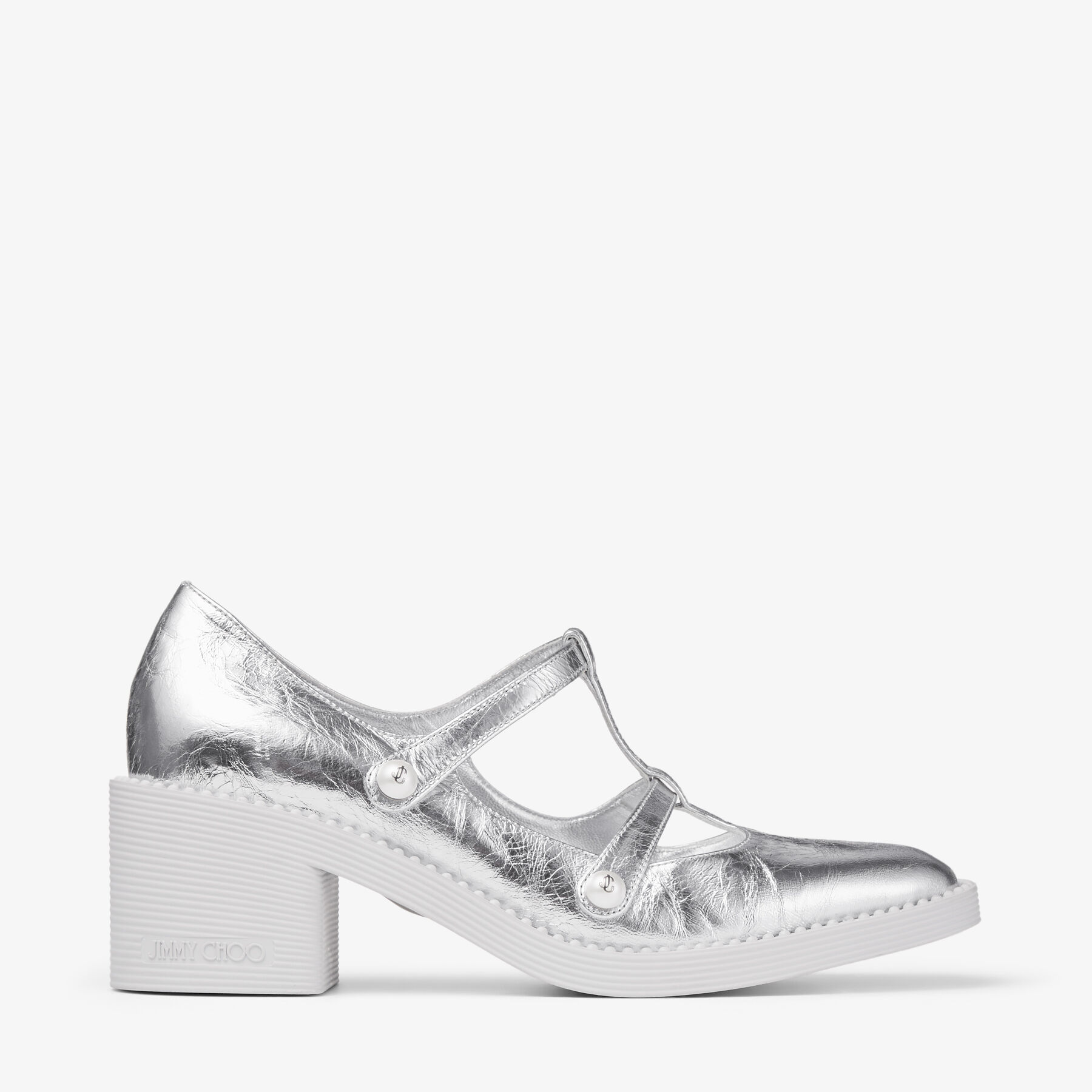 Adeline 60 | Silver Vintage Metallic Leather Pumps | JIMMY CHOO