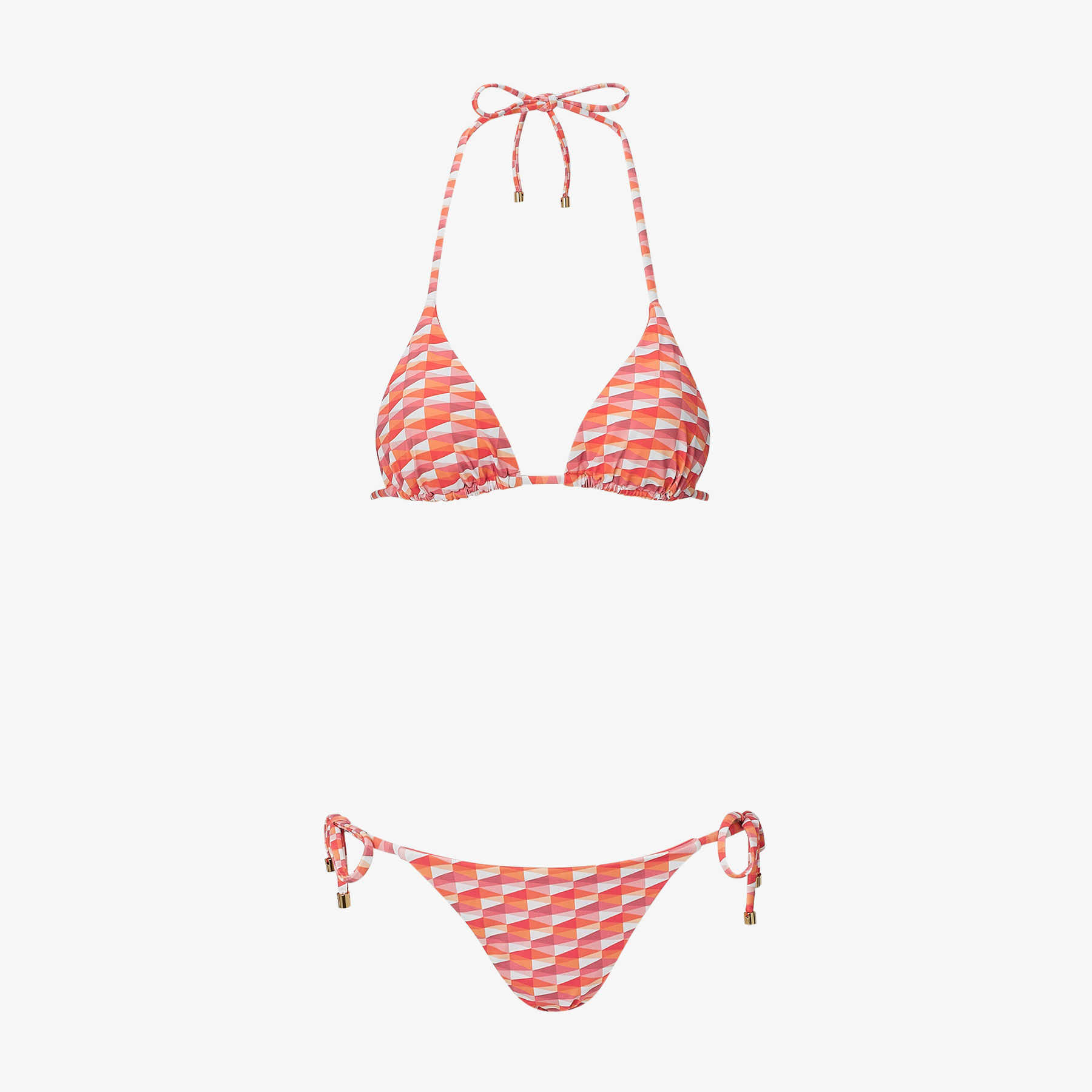 Aubrie | Paprika/Candy Pink Diamond Print Recycled Nylon and Lycra ...
