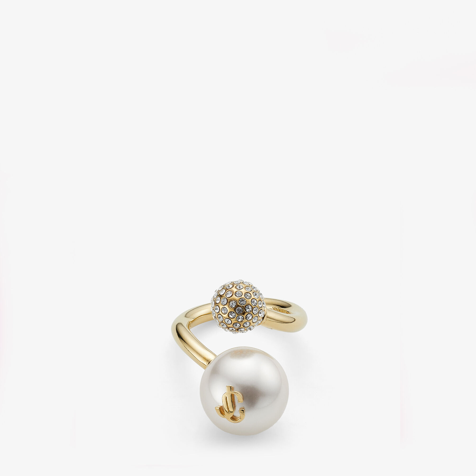 AURI RING | Gold-Finish Metal Pearl and Crystal Ring | Autumn ...