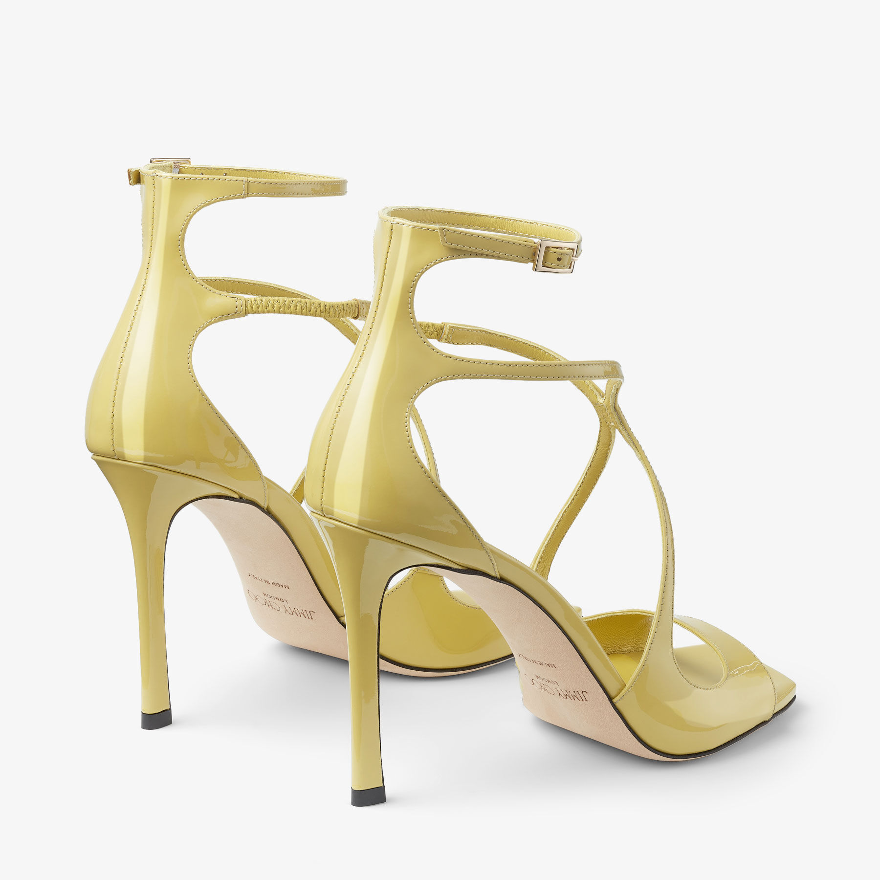 Azia 95|Yellow Patent Leather Sandals| JIMMY CHOO