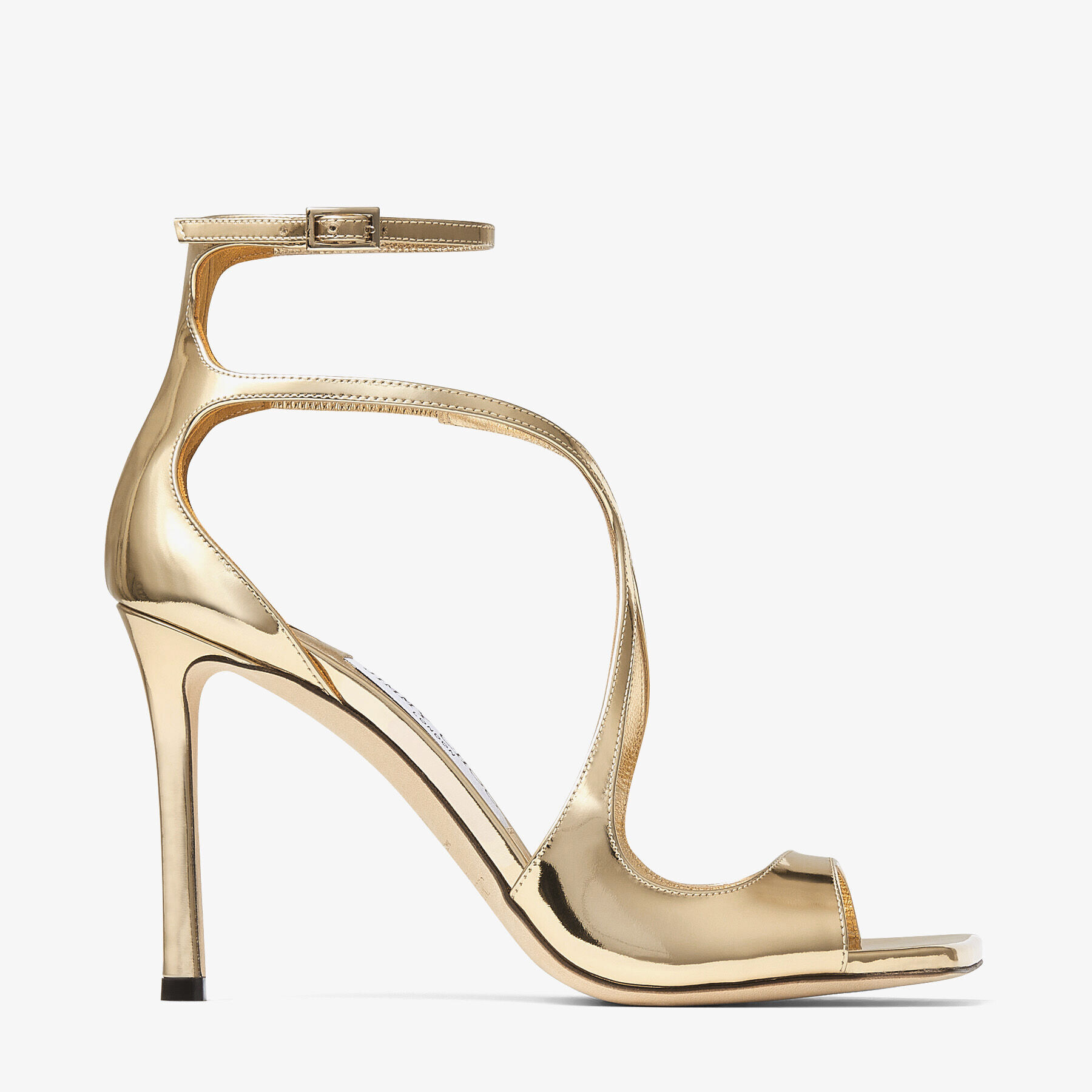 AZIA 95 | Gold Liquid Metal Leather Sandals | Winter 2022 collection ...