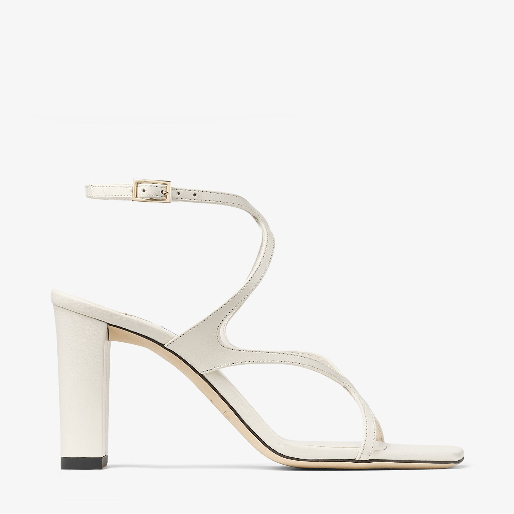 Azie 85|Latte Nappa Leather Sandals| JIMMY CHOO