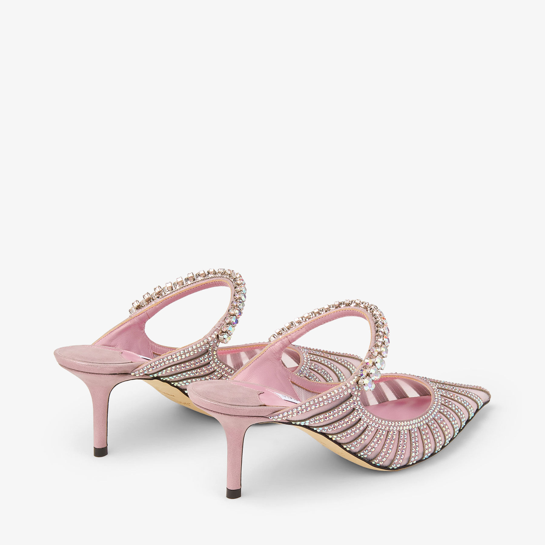 Bing 65 | Rose Suede Crystal Mules| JIMMY CHOO