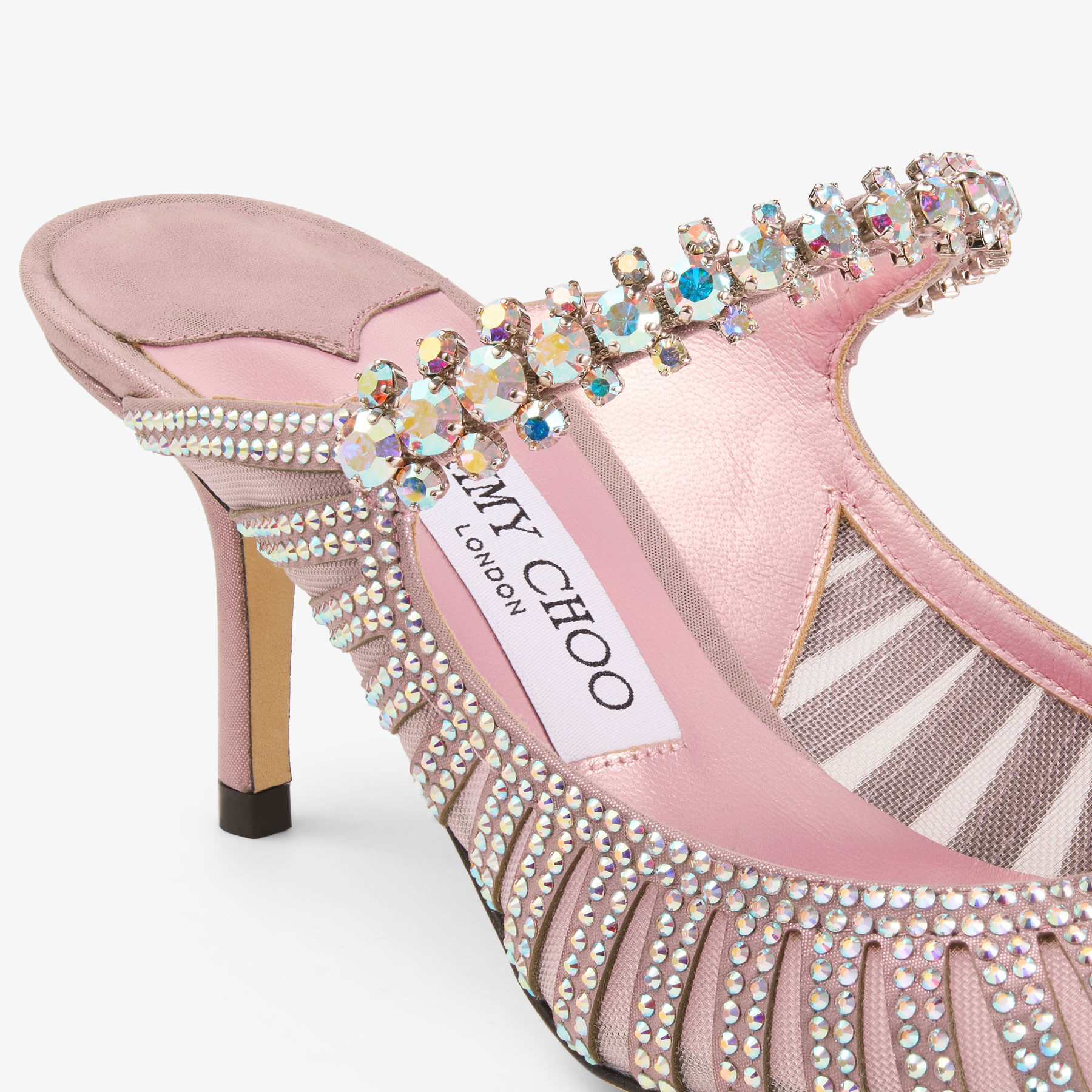 Bing 65 | Rose Suede Crystal Mules| JIMMY CHOO