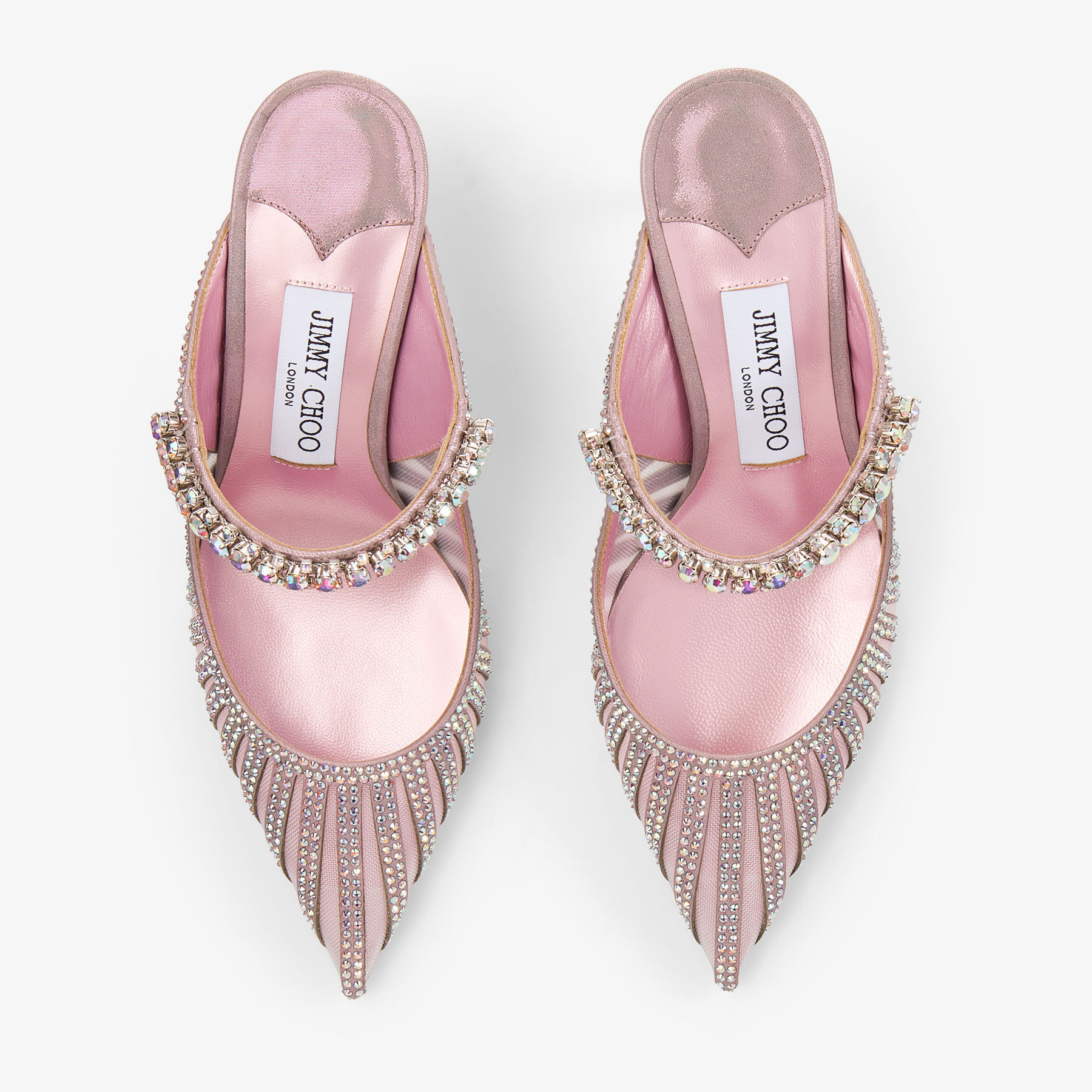 Bing 65 | Rose Suede Crystal Mules| JIMMY CHOO