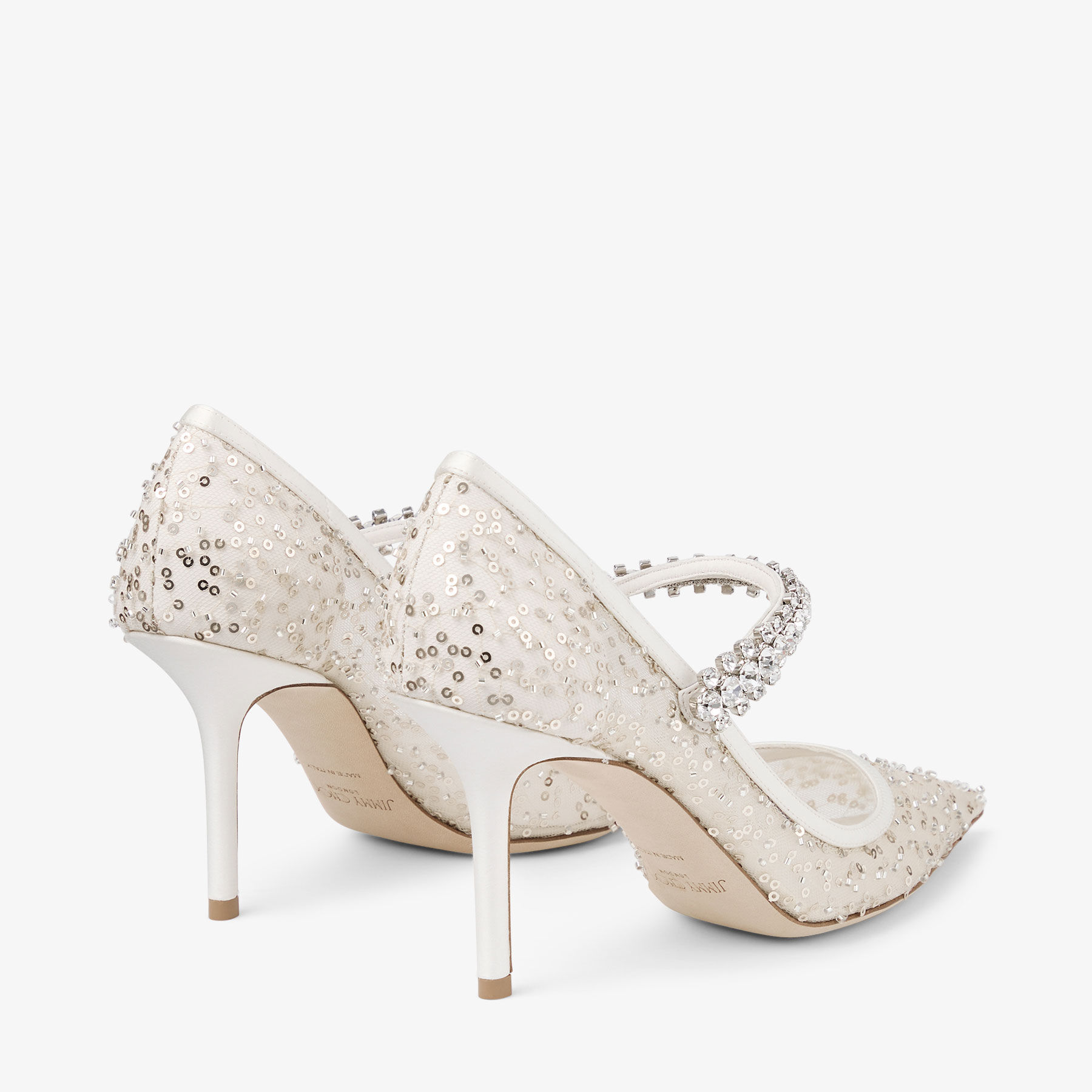 Bing Pump 85 | Ivory Beaded Mesh Pumps | JIMMY CHOO