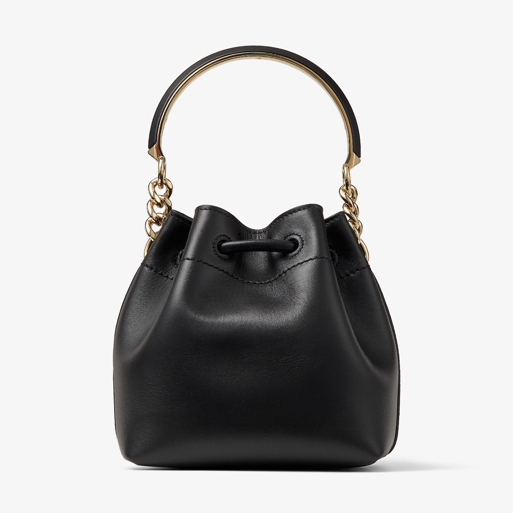 Bon Bon Bucket/S | Black Leather Bucket Bag | JIMMY CHOO