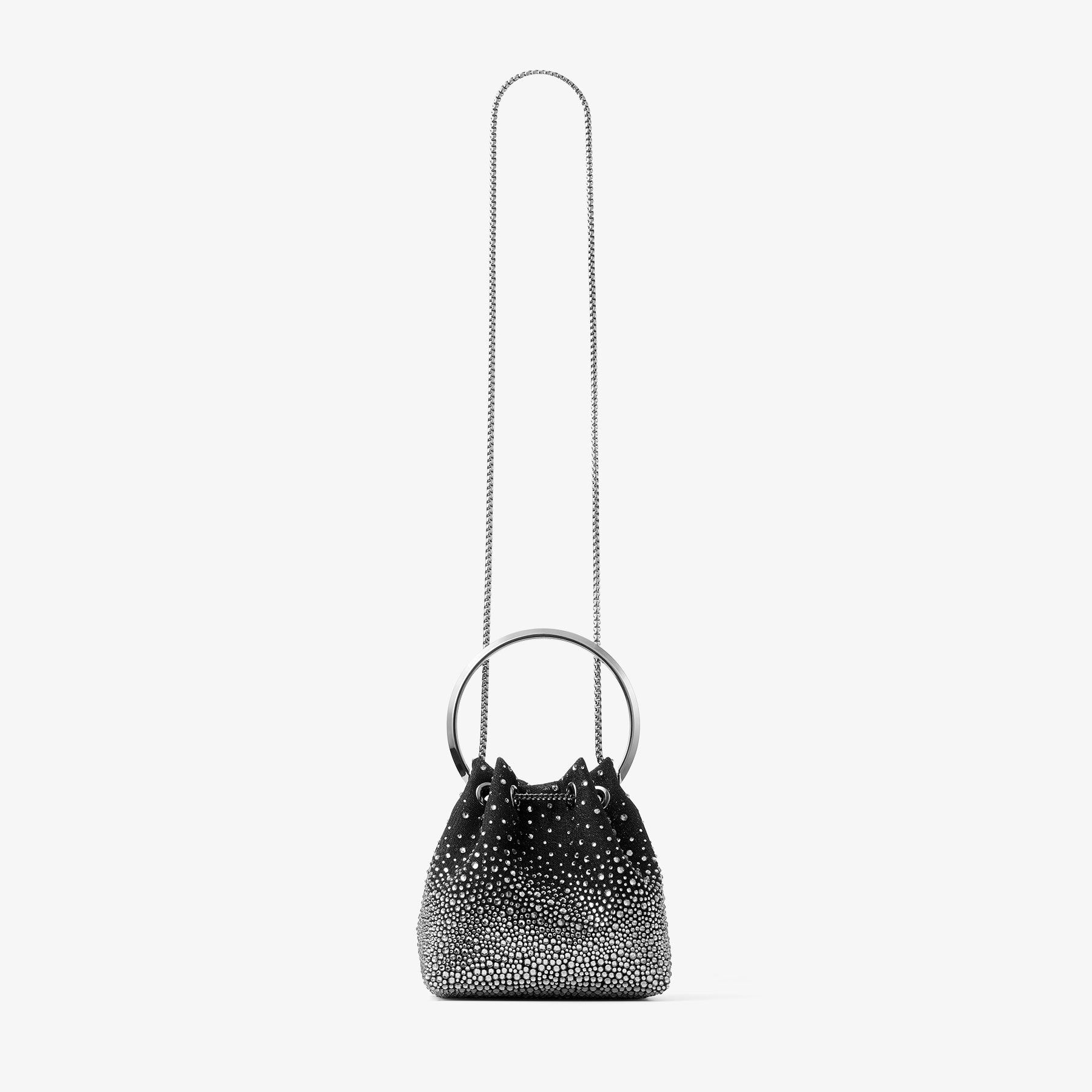 Bon Bon | Black Crystal Mesh Bag | JIMMY CHOO