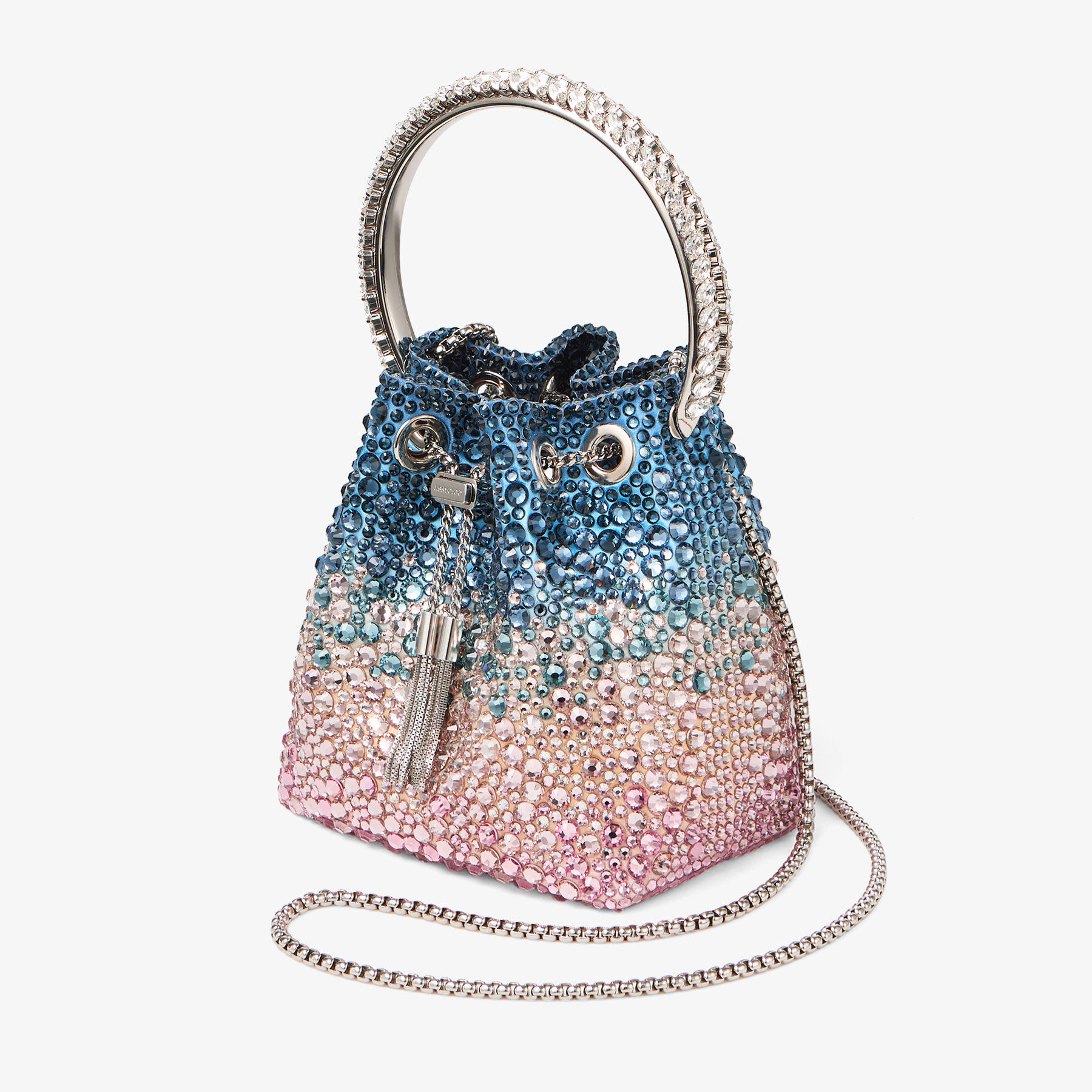 Bon Bon | Sac en satin sunrise à cristaux | JIMMY CHOO