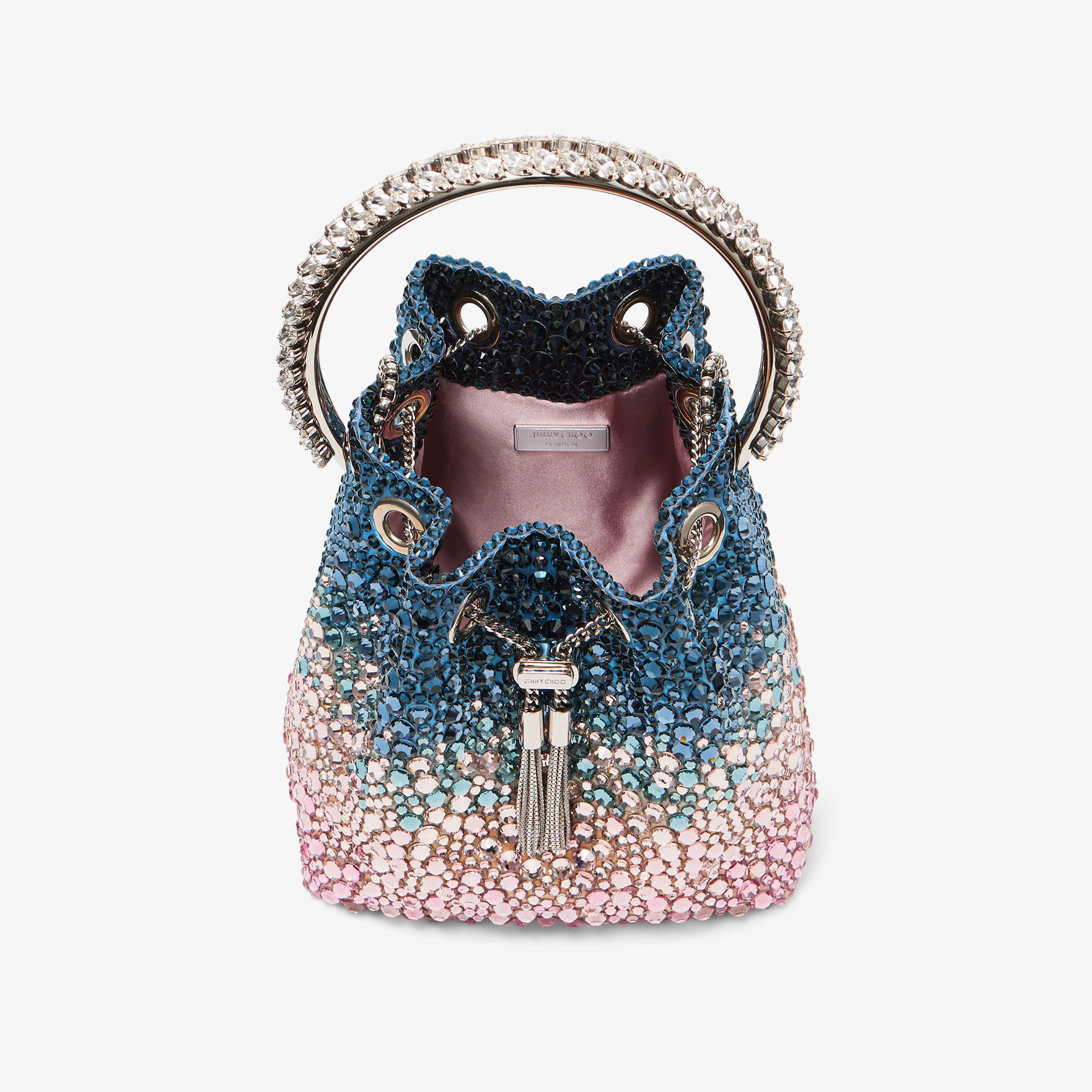 Bon Bon | Sac en satin sunrise à cristaux | JIMMY CHOO