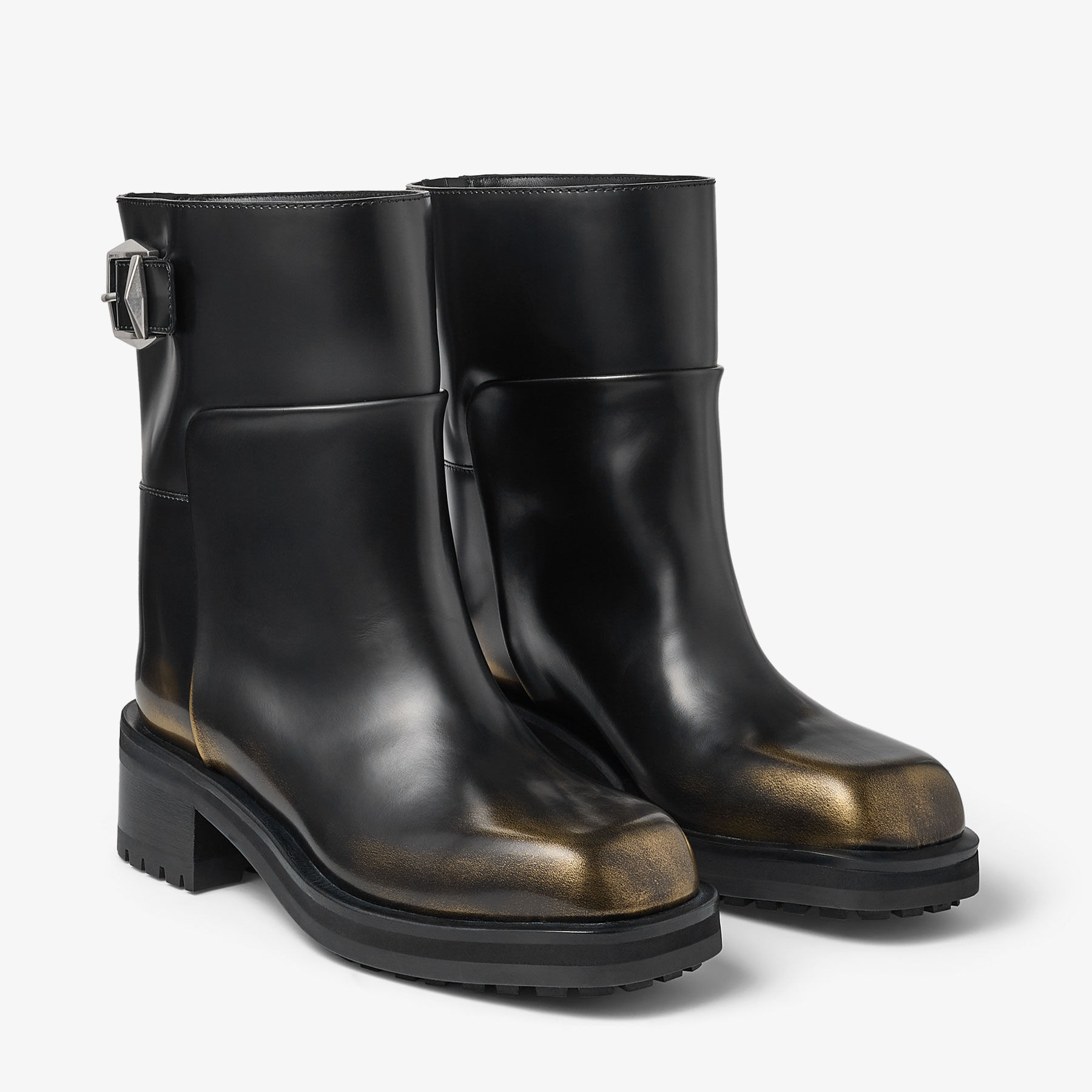 Brooklyn AB 50 Black Brushed Leather Ankle Boots JIMMY CHOO