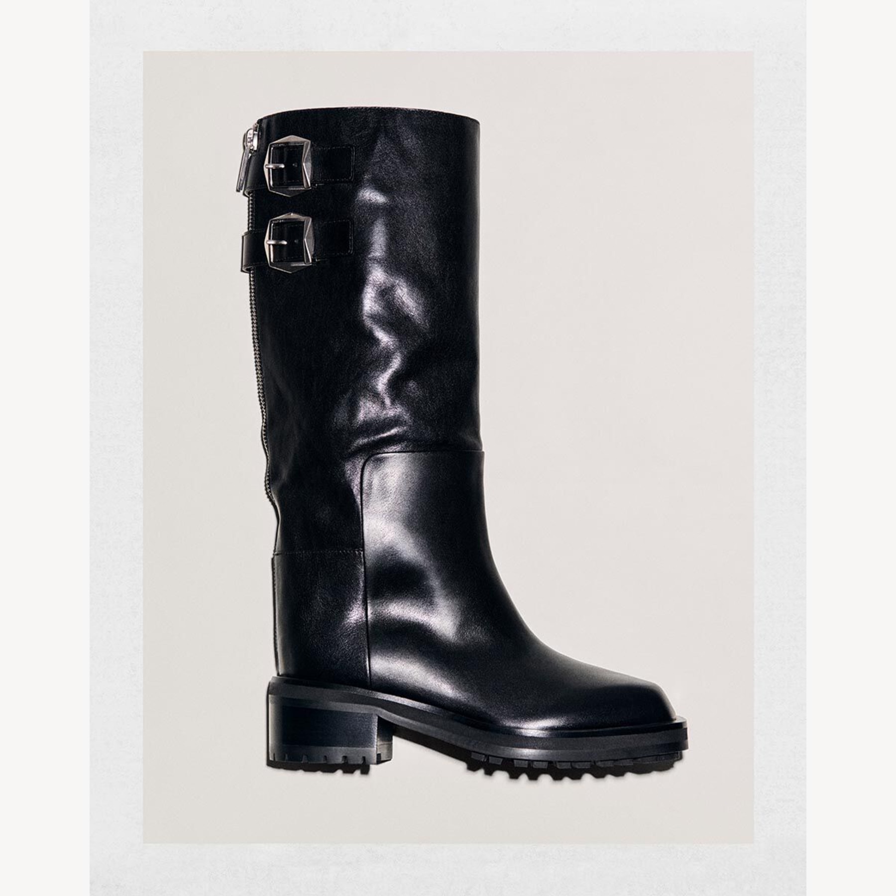 Brooklyn Knee Boot 50 | Black Leather Knee-High Boots | JIMMY CHOO