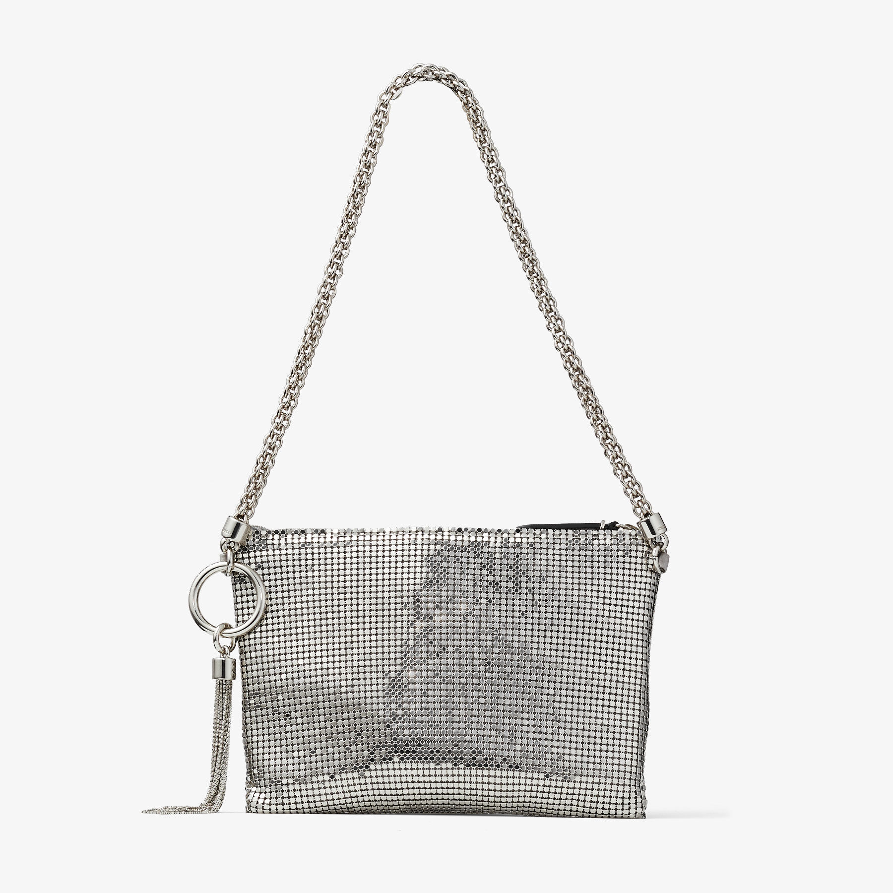 Callie Mini|Silver Metal Mesh Clutch| JIMMY CHOO NZ