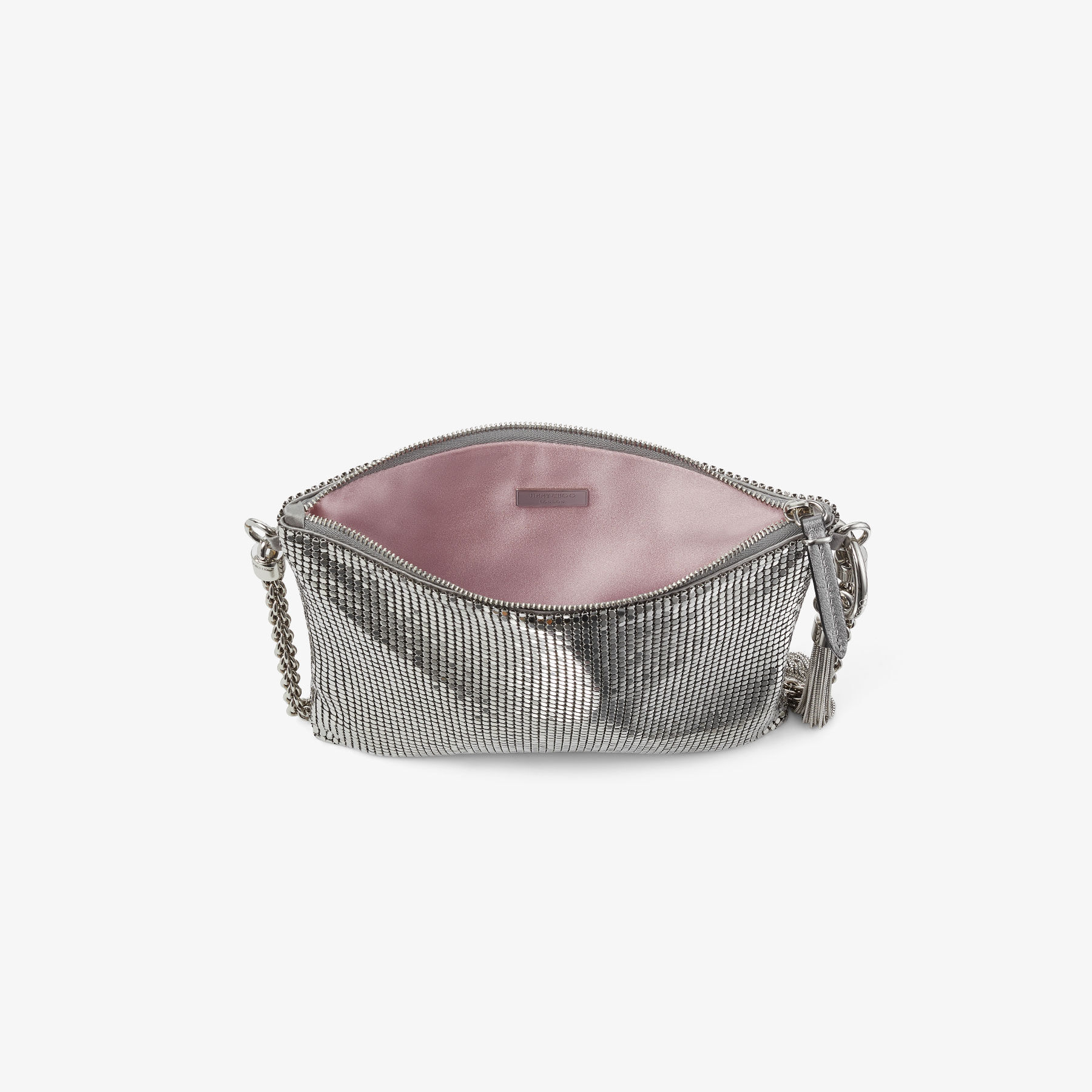 Callie Mini|Silver Metal Mesh Clutch| JIMMY CHOO NZ