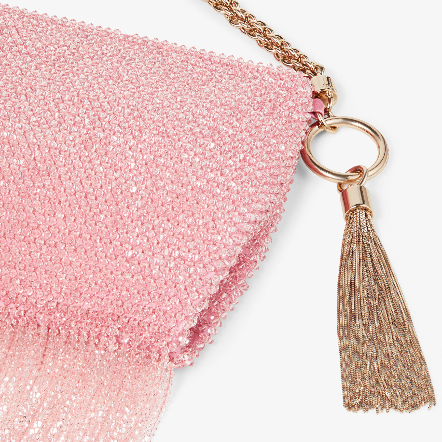 CALLIE SHOULDER | Candy Pink Satin Shoulder Bag with Crystal Fringe ...