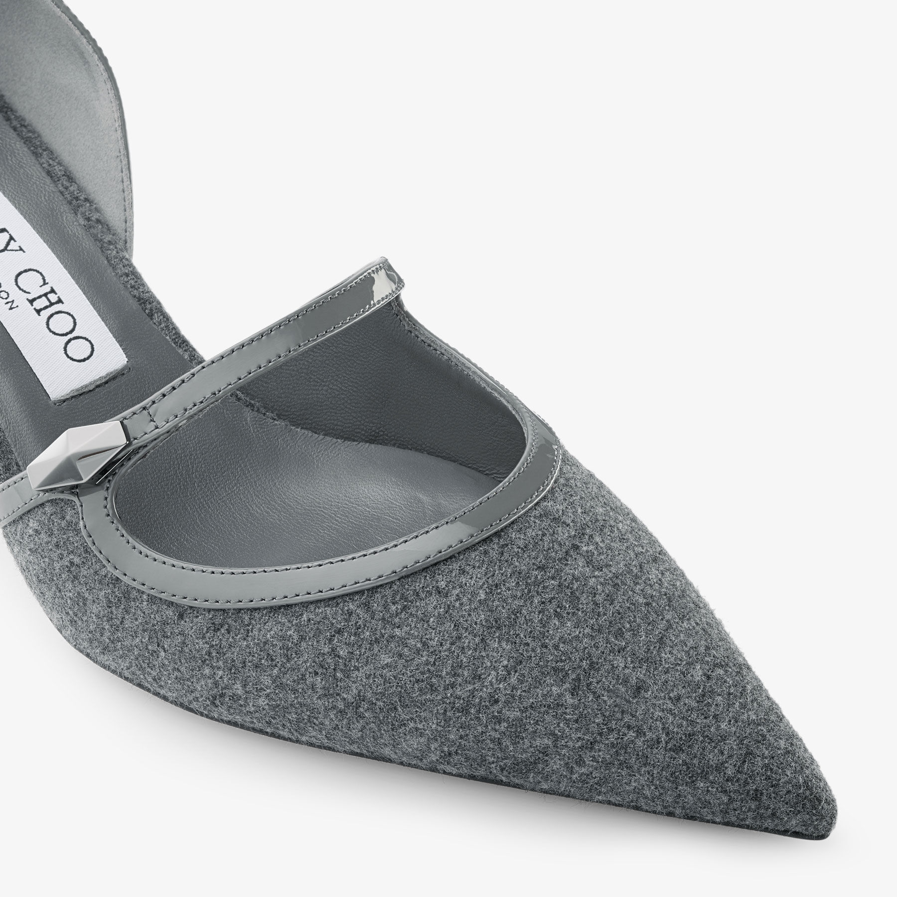 Carolyn 60 | Storm Flannel & Patent Leather Pumps | JIMMY CHOO