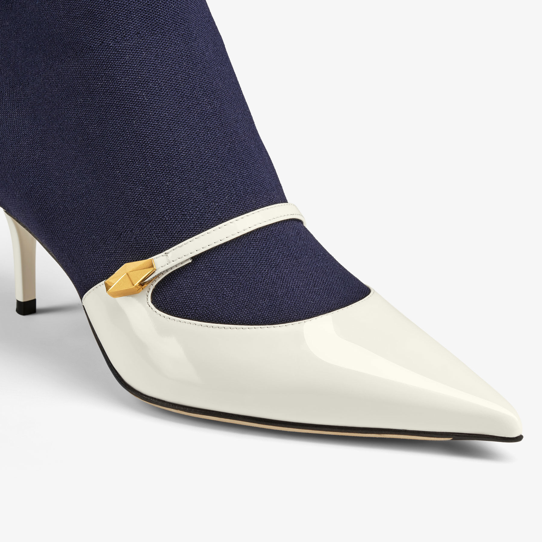 Carolyn Ankle Boot 60 | Botines en piel y punto de color blanco roto y ...