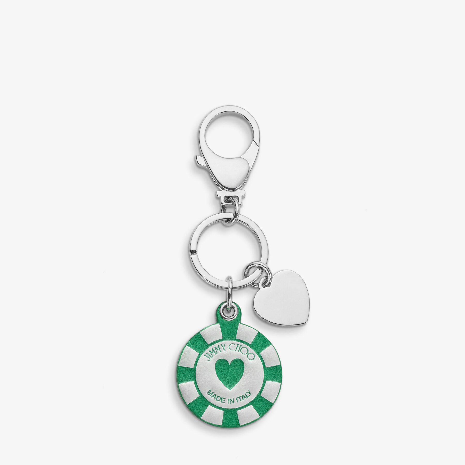 Green Leather Casino Chip | Bag Charm | JIMMY CHOO