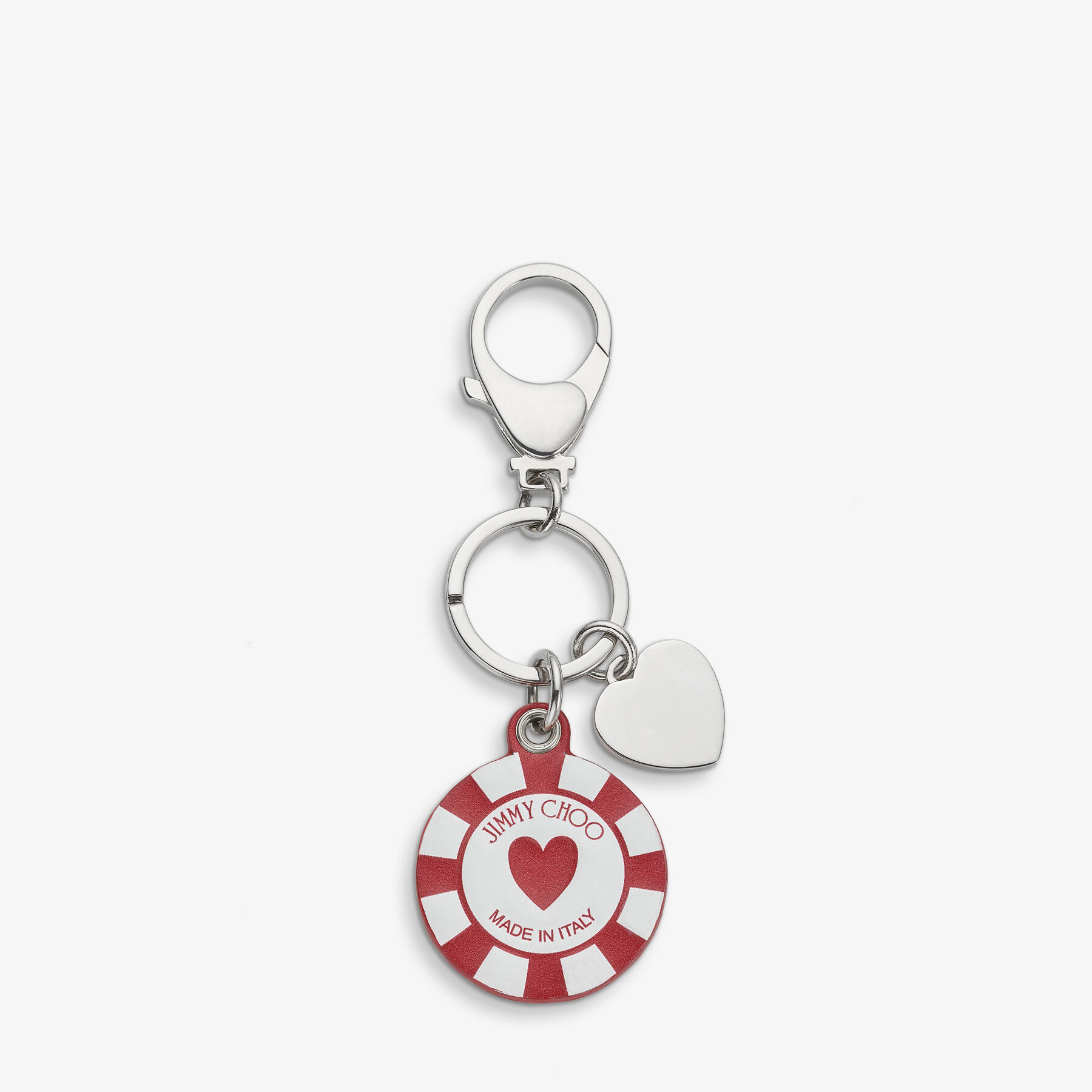 Postbox Red Leather Casino Chip | Bag Charm | JIMMY CHOO