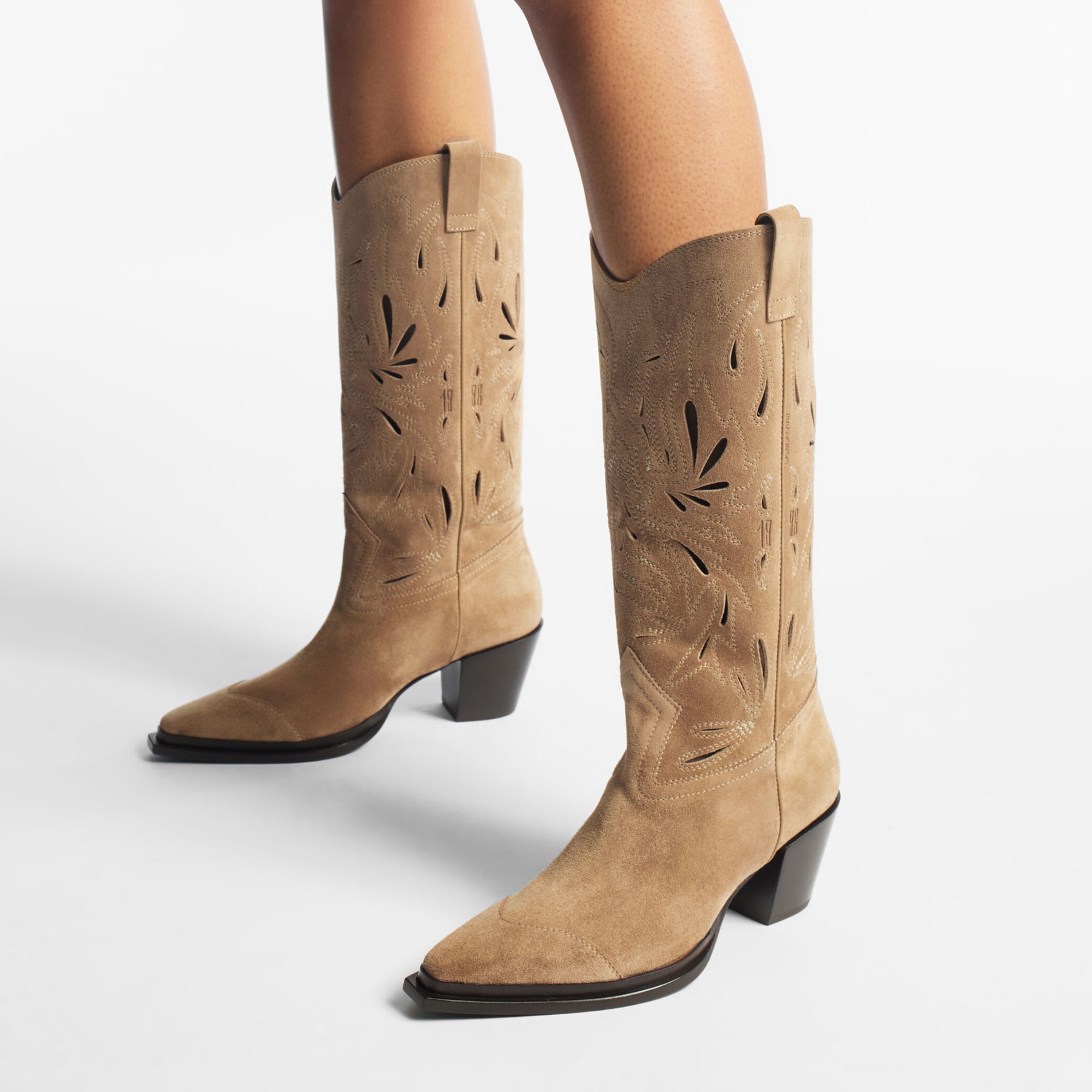 Cece Mid II 60|Rattan Mix Suede Boot| JIMMY CHOO