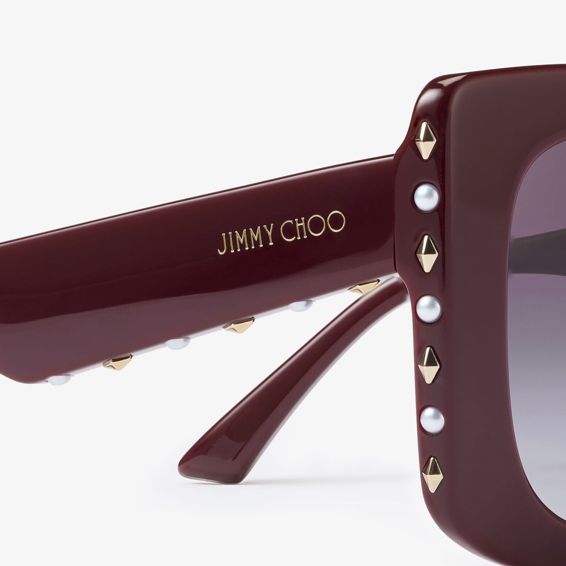 Delphie | Lunettes de soleil à monture papillon rouge | JIMMY CHOO FR