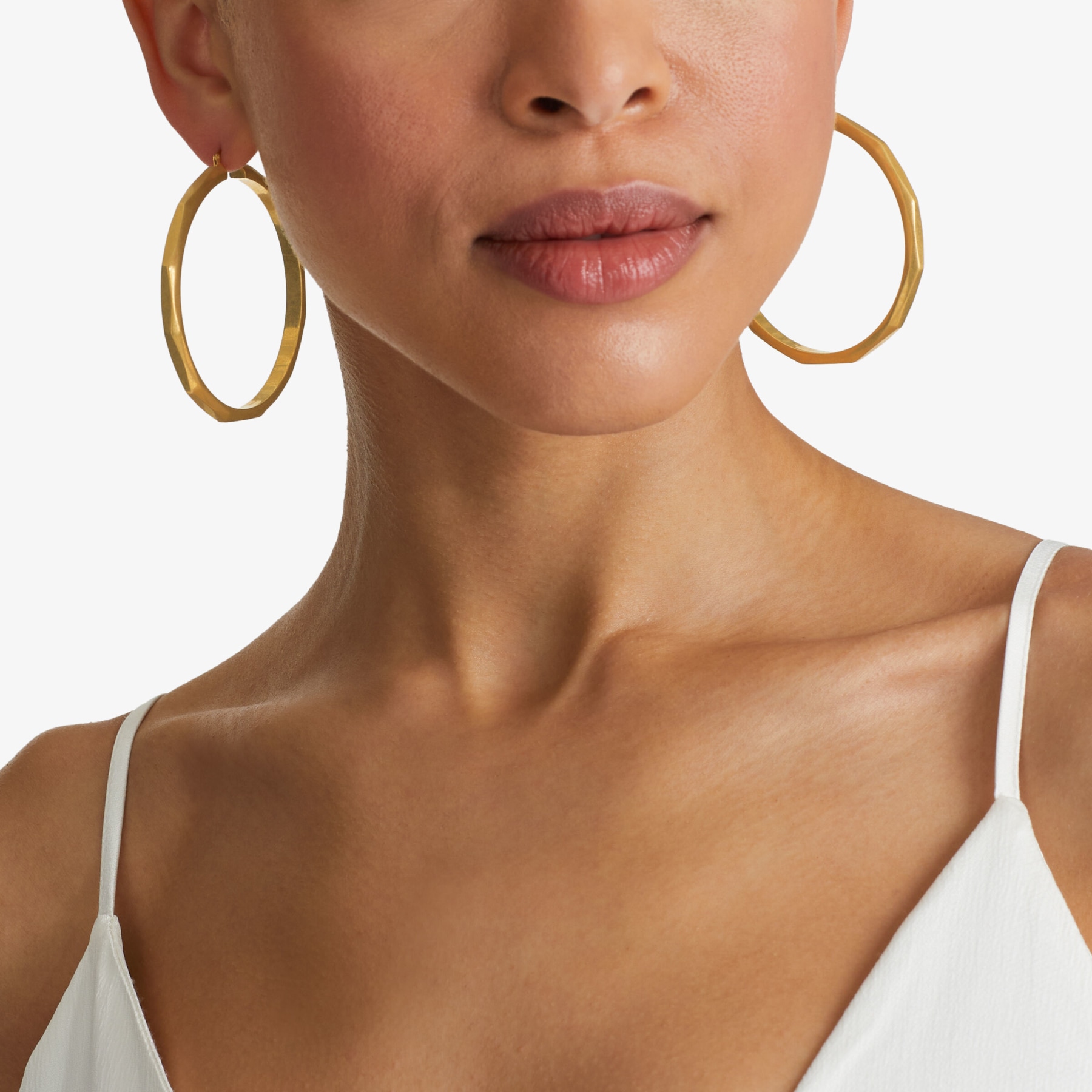 Gold-Finish Diamond Chain Hoop Earrings | Diamond | Jewellery ...