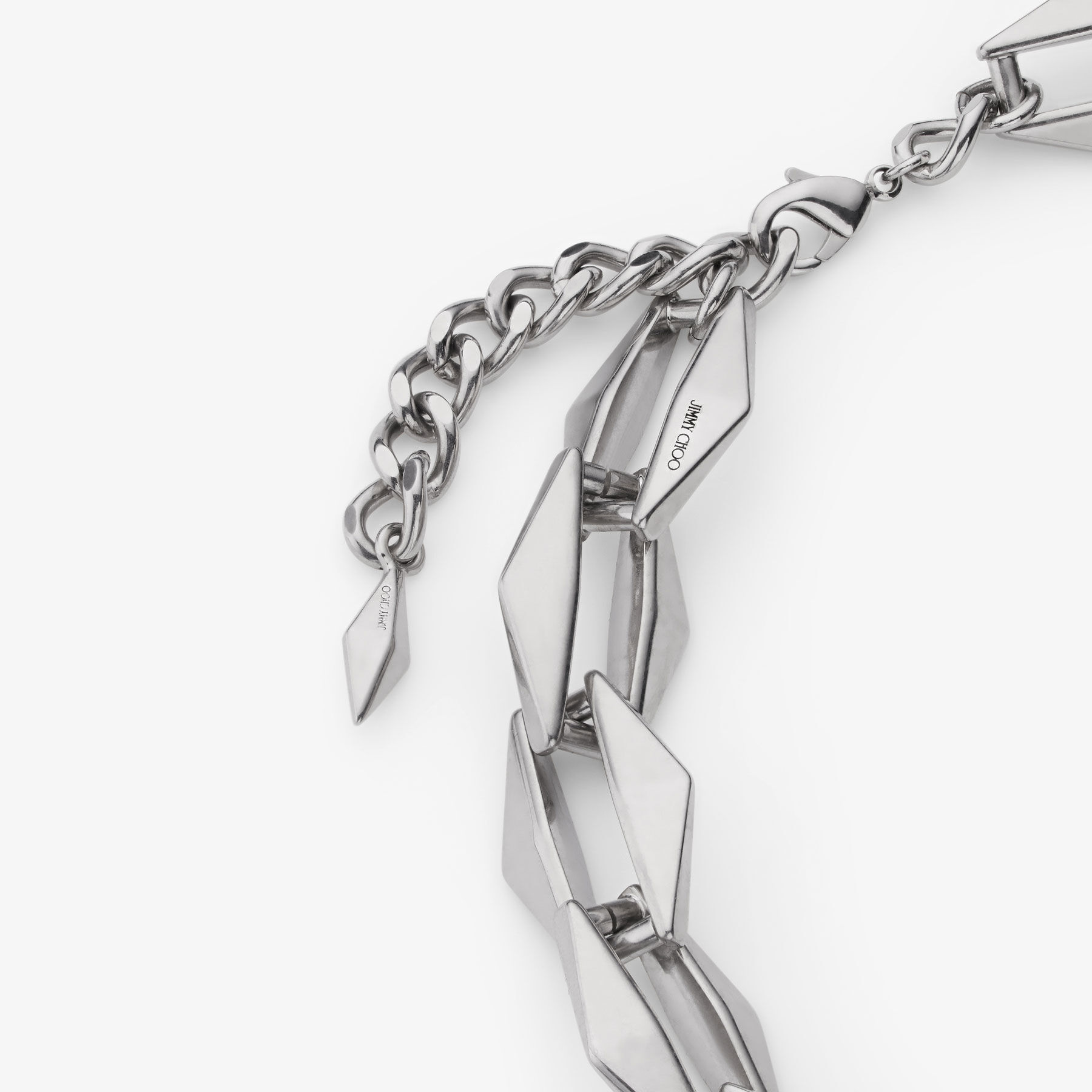 Diamond Chain Necklace| Silver Finish Necklace| JIMMY CHOO