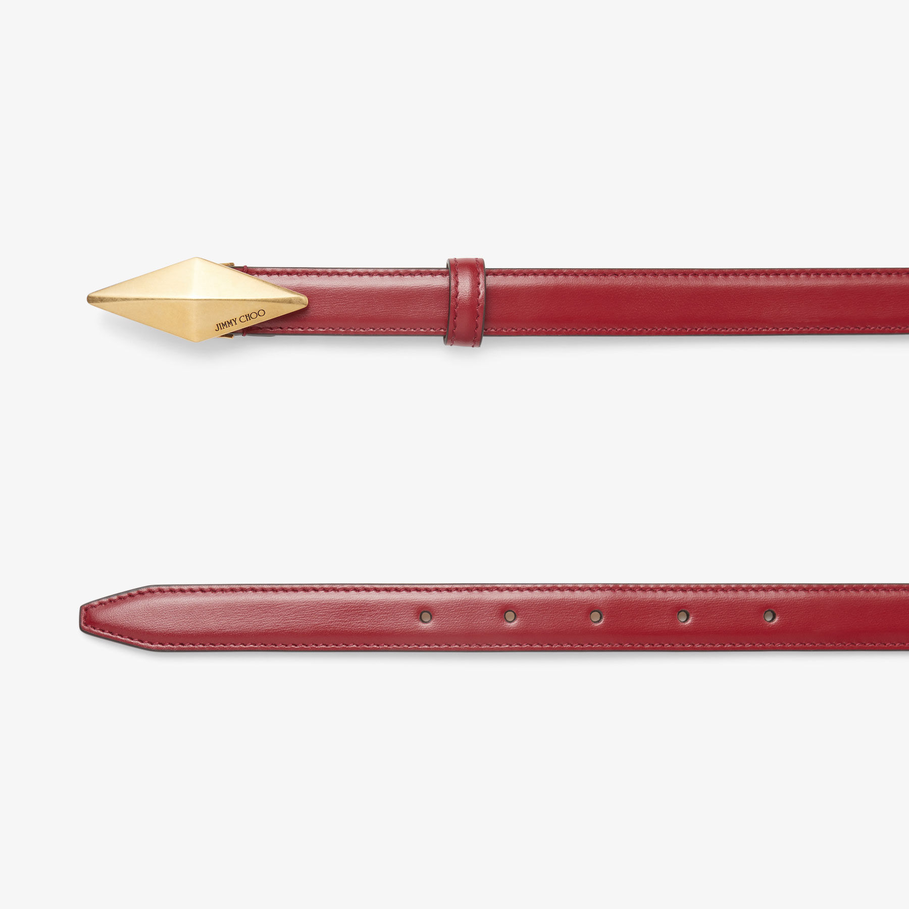 DIAMOND CLASP BELT | Cranberry Leather Clasp Belt | Autumn Collection ...