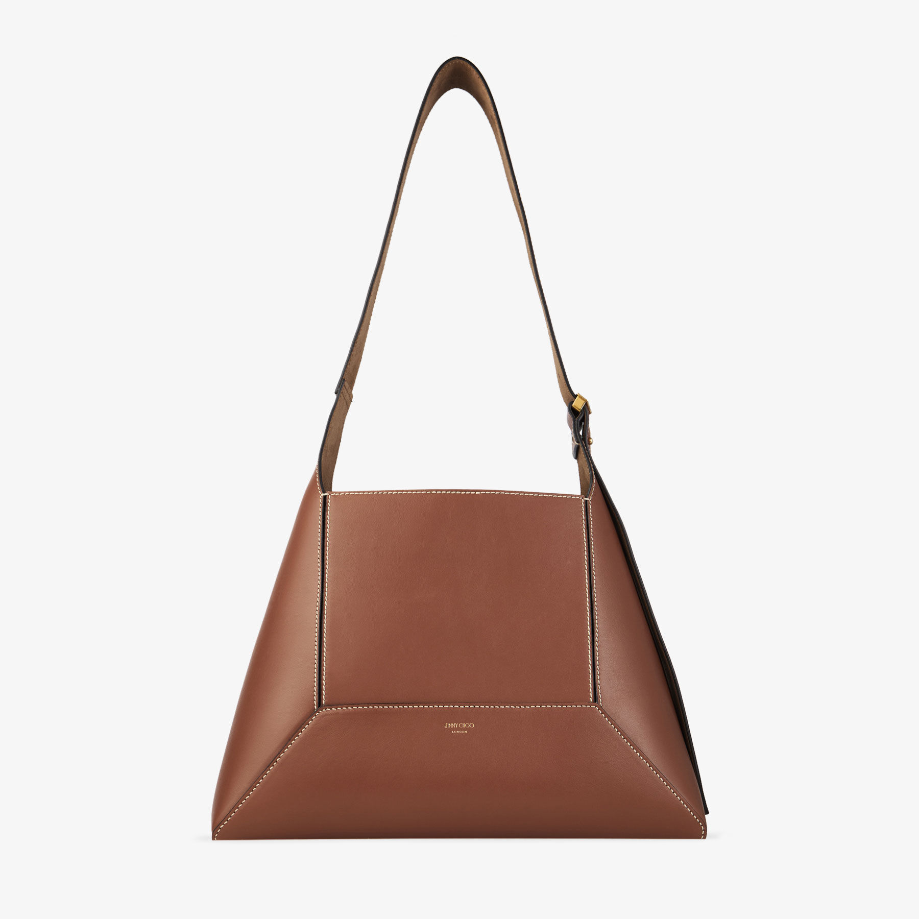 Diamond Hobo/M | Tan Leather Shoulder Bag | JIMMY CHOO