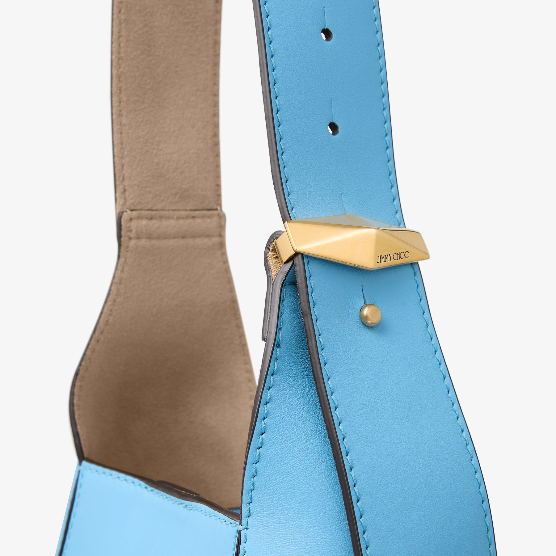 Diamond Hobo/S | Dusty Blue Leather Shoulder Bag | JIMMY CHOO