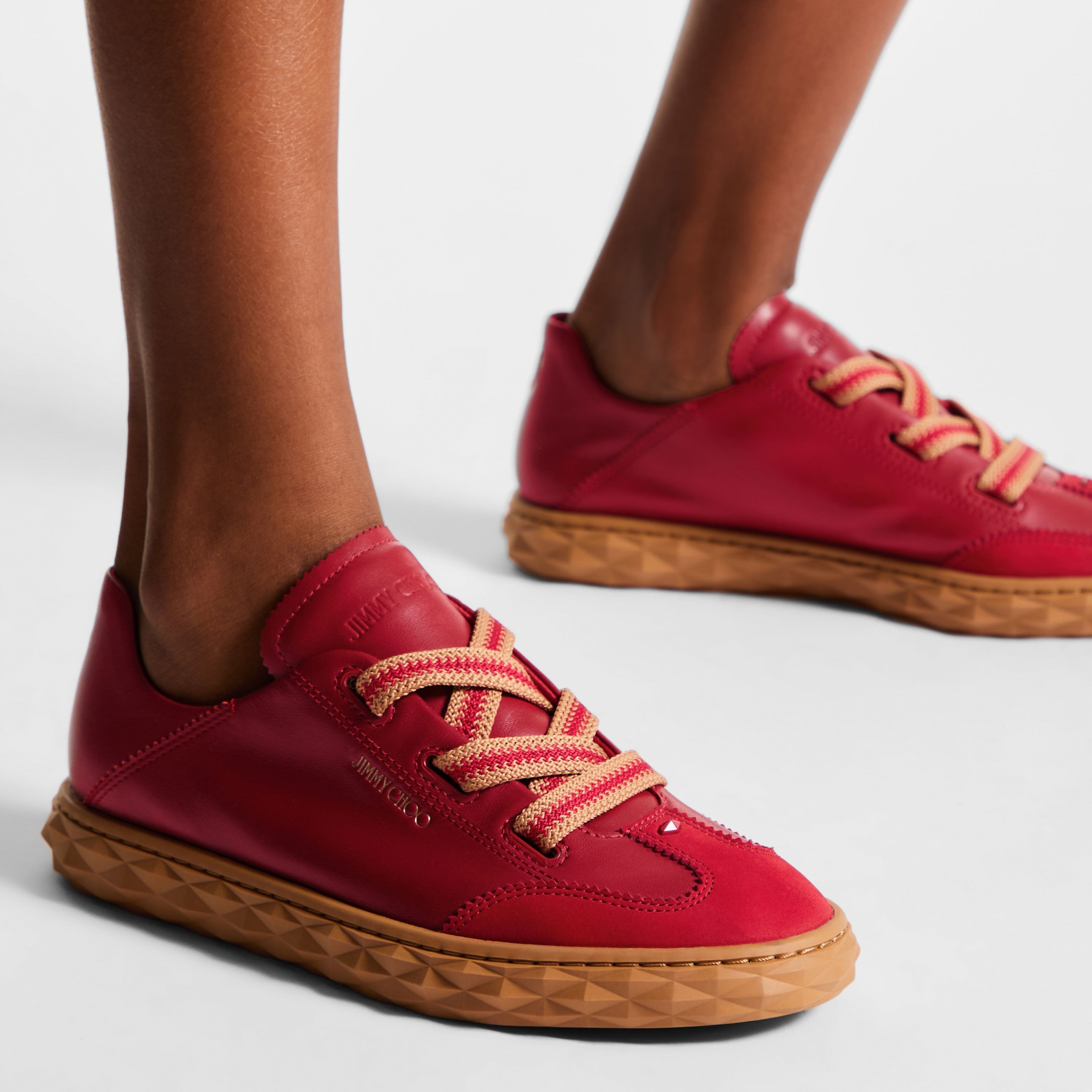 Diamond Light Flex/F | Ruby Red Leather Trainers | JIMMY CHOO