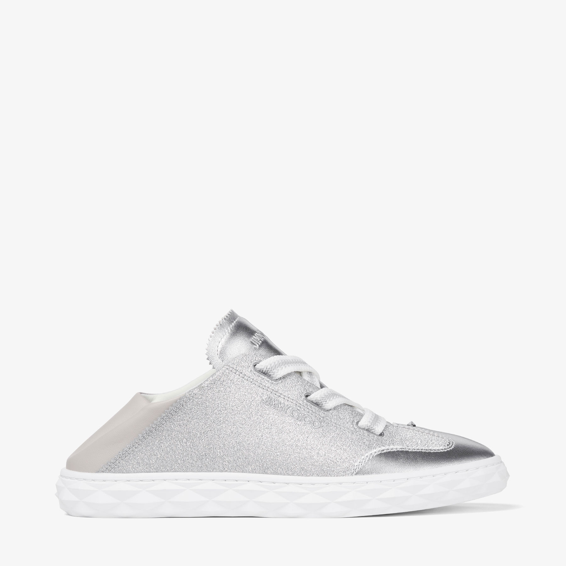 Diamond Light Flex/F | Silver Glitter Leather Trainers | JIMMY CHOO AU