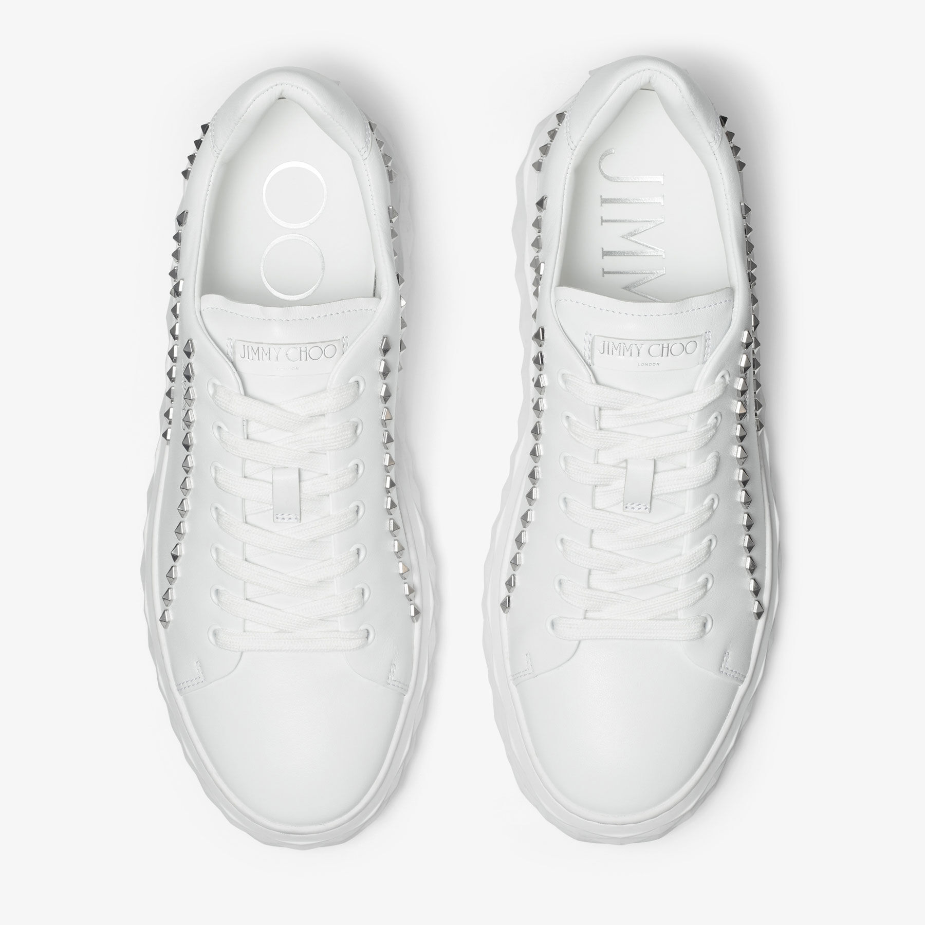 Diamond Light Maxi/M | White Embossed Leather Trainer | JIMMY CHOO