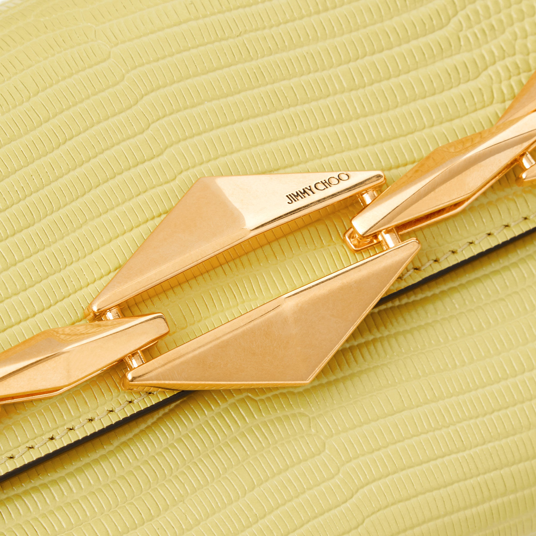 Diamond Shoulder | Yellow Lizard Print Mini Bag | JIMMY CHOO