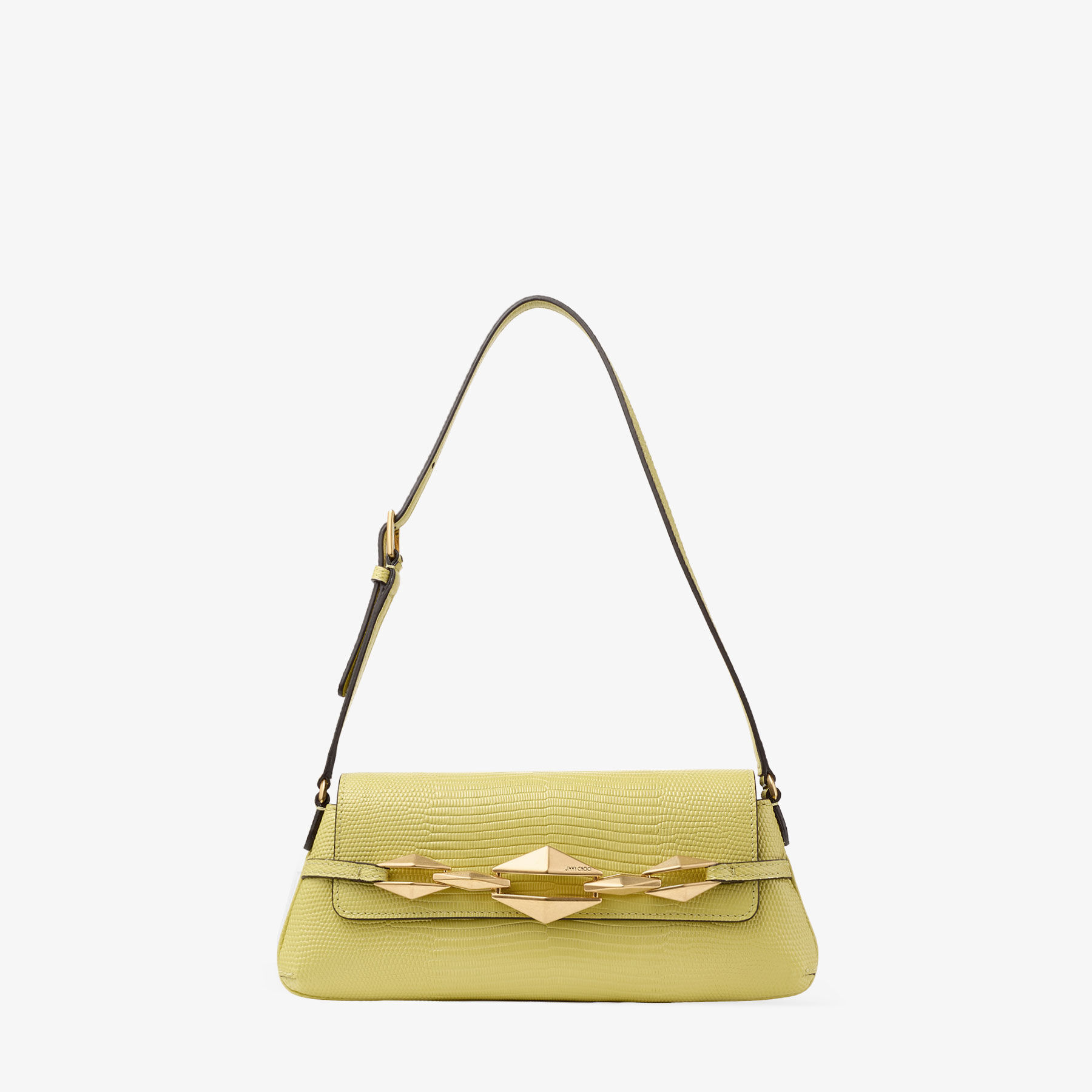 Diamond Shoulder | Yellow Lizard Print Mini Bag | JIMMY CHOO