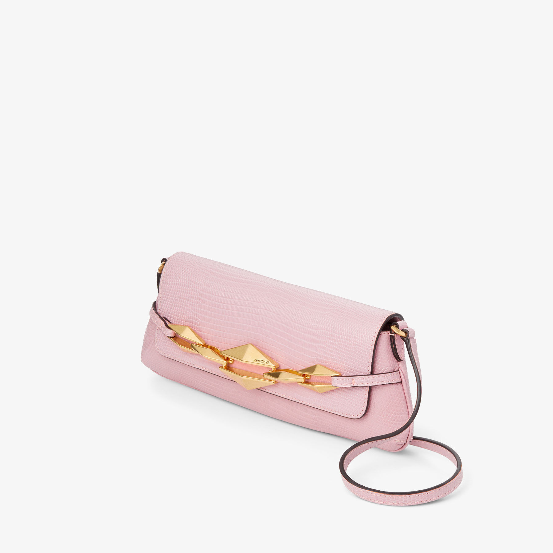 Diamond Shoulder | Rose Lizard Print Mini Bag | JIMMY CHOO