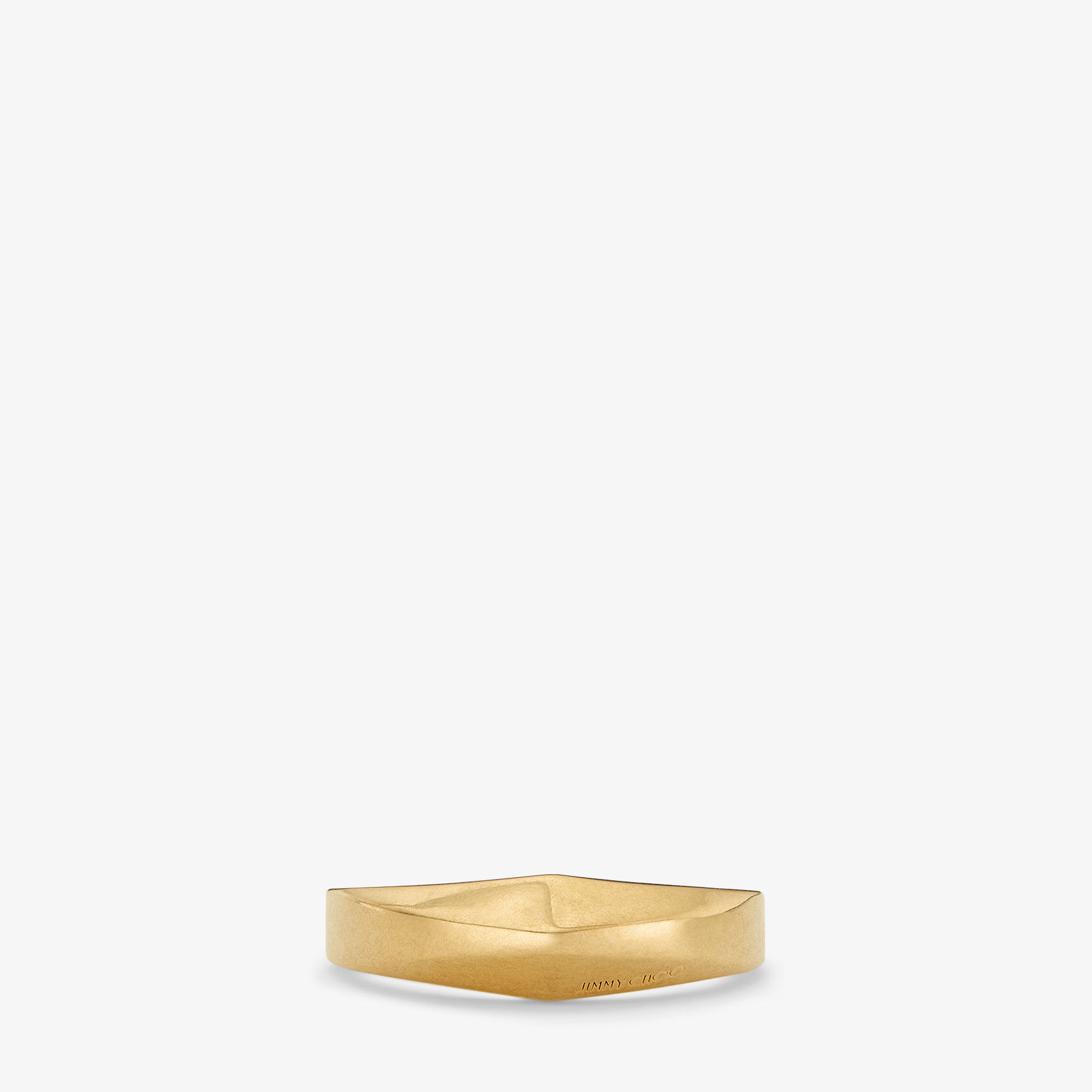 DIAMOND SIGNET RING | Gold-Finish Signet Ring | New Collection | JIMMY CHOO