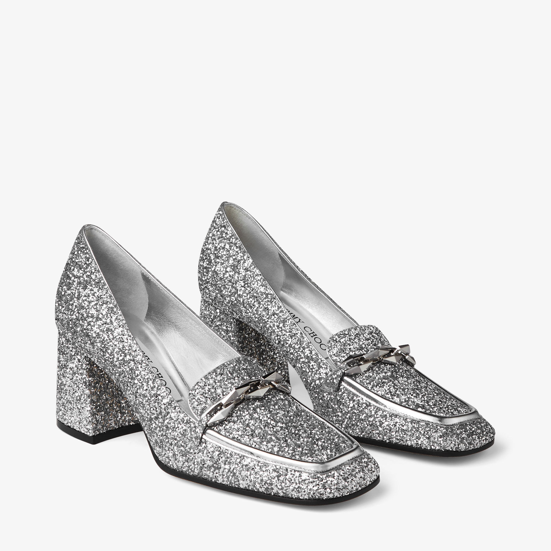 Diamond Tilda 65|Silver Glitter Fabric Pumps| JIMMY CHOO AU