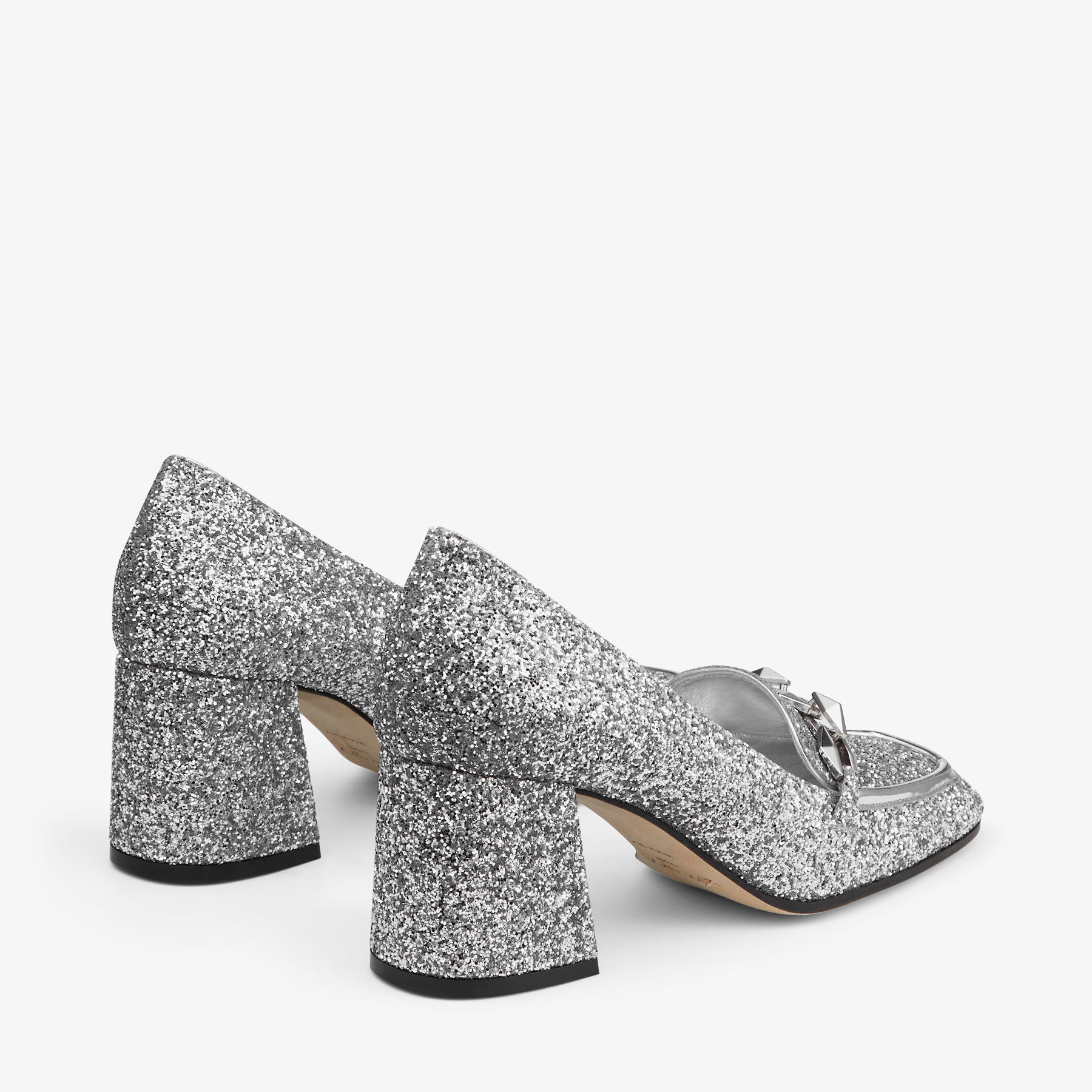 Diamond Tilda 65|银色闪粉面料高跟鞋| JIMMY CHOO ROA