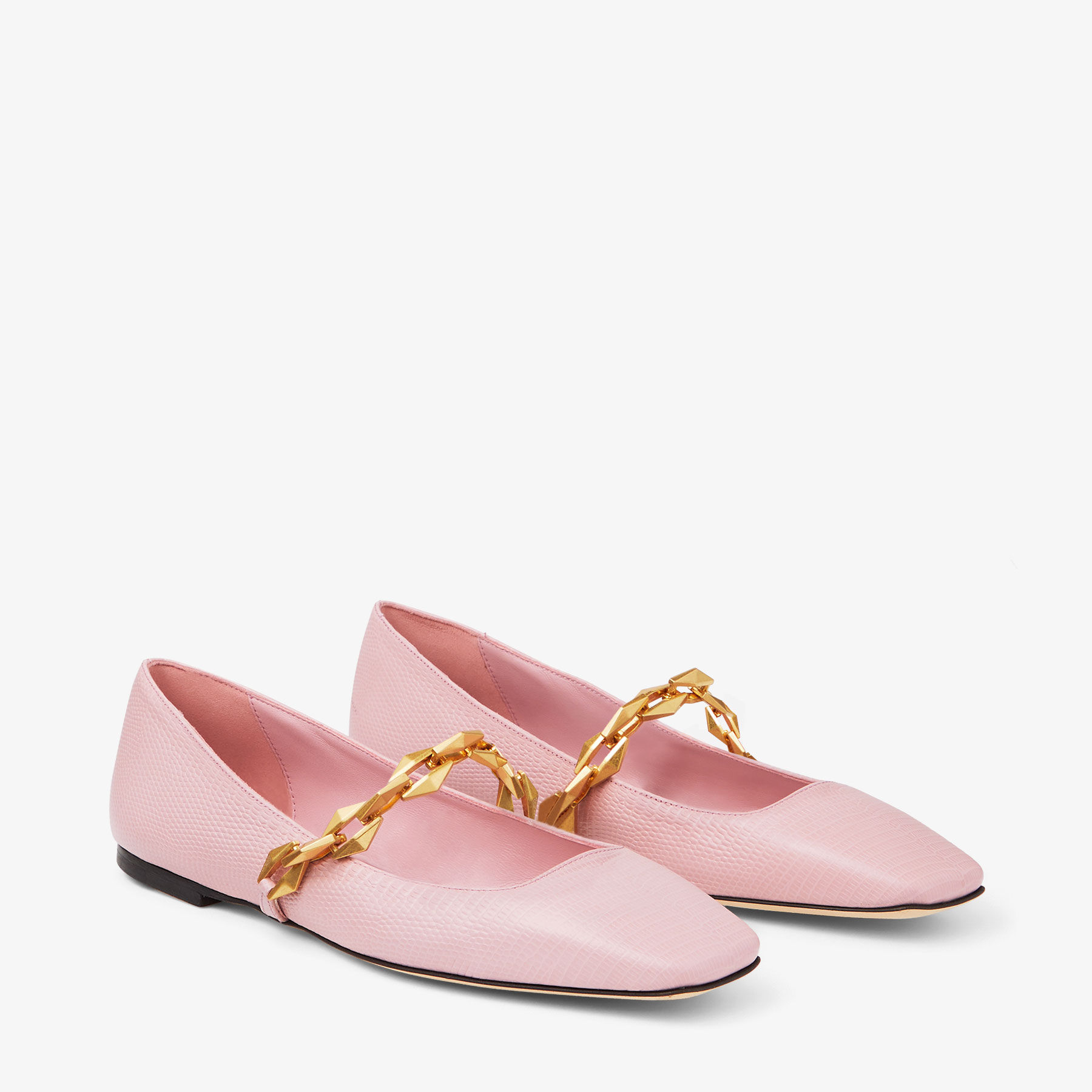 Diamond Tilda Flat|Rose Lizard Print Flats| JIMMY CHOO NZ