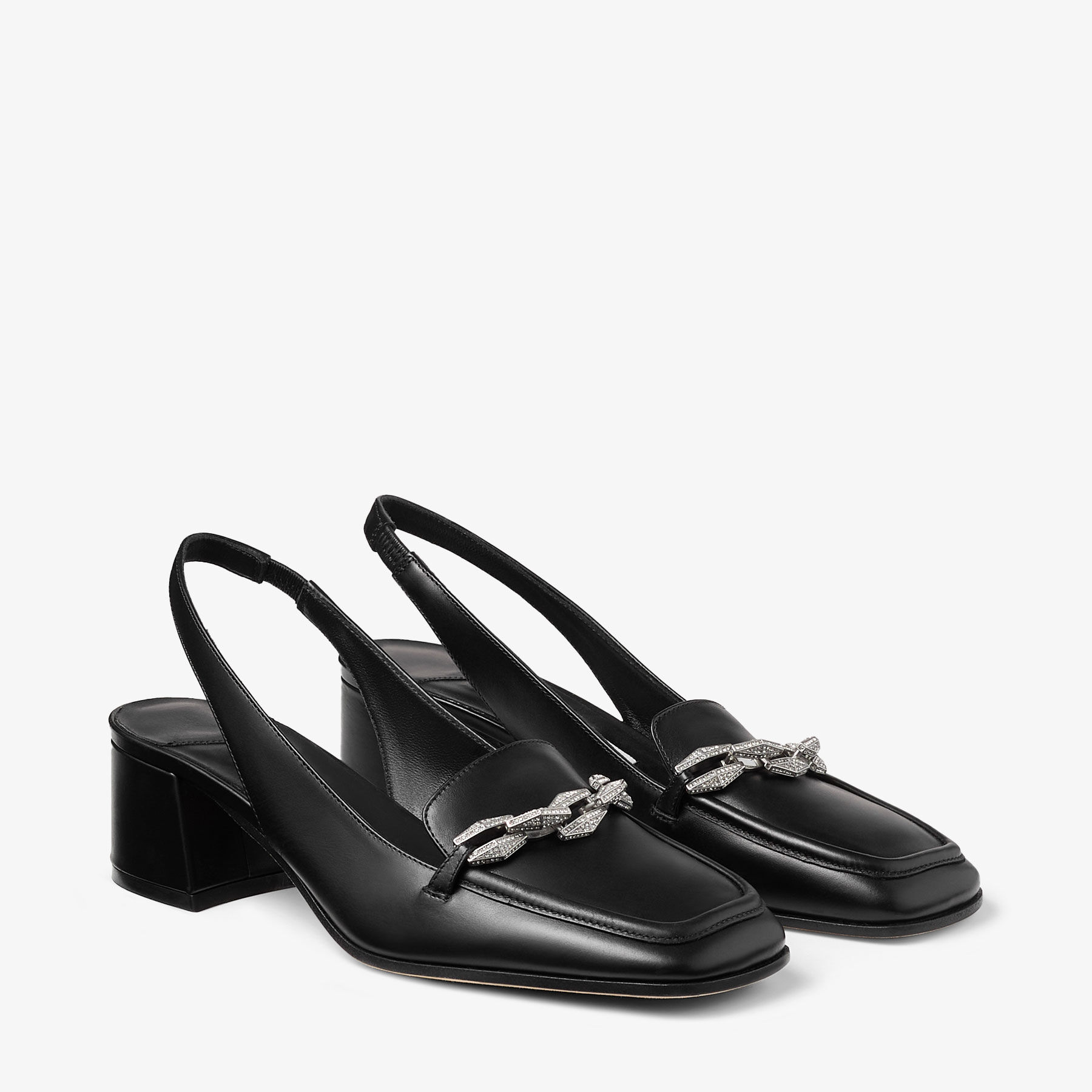 Diamond Tilda Sling Back 45 | Black Leather Pumps | JIMMY CHOO